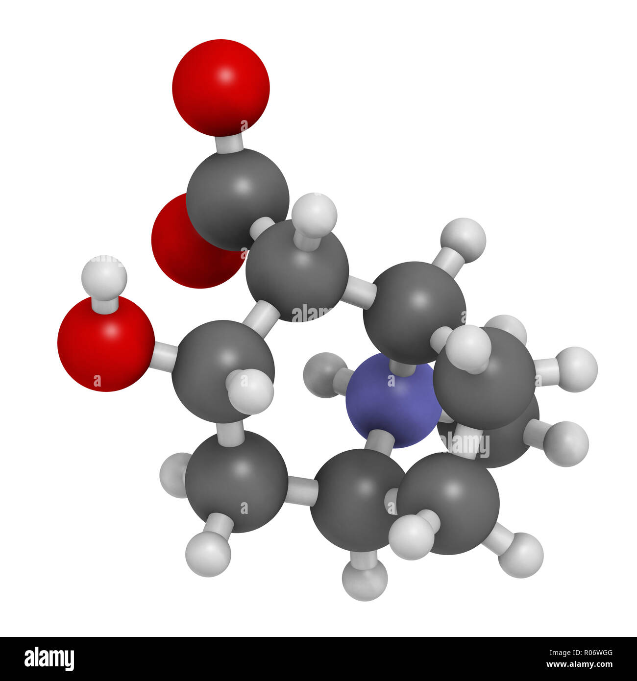 Ecgonine coca alkaloid molecule. Metabolite of cocaine. 3D rendering ...