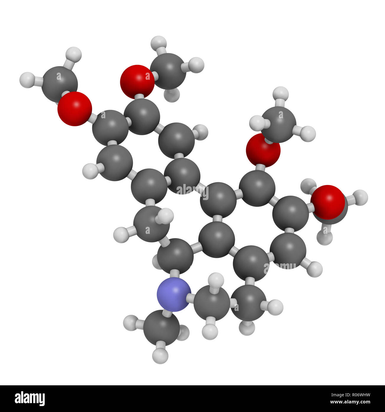 Glaucine alkaloid molecule. Found in yellow hornpoppy (Glaucium flavum ...