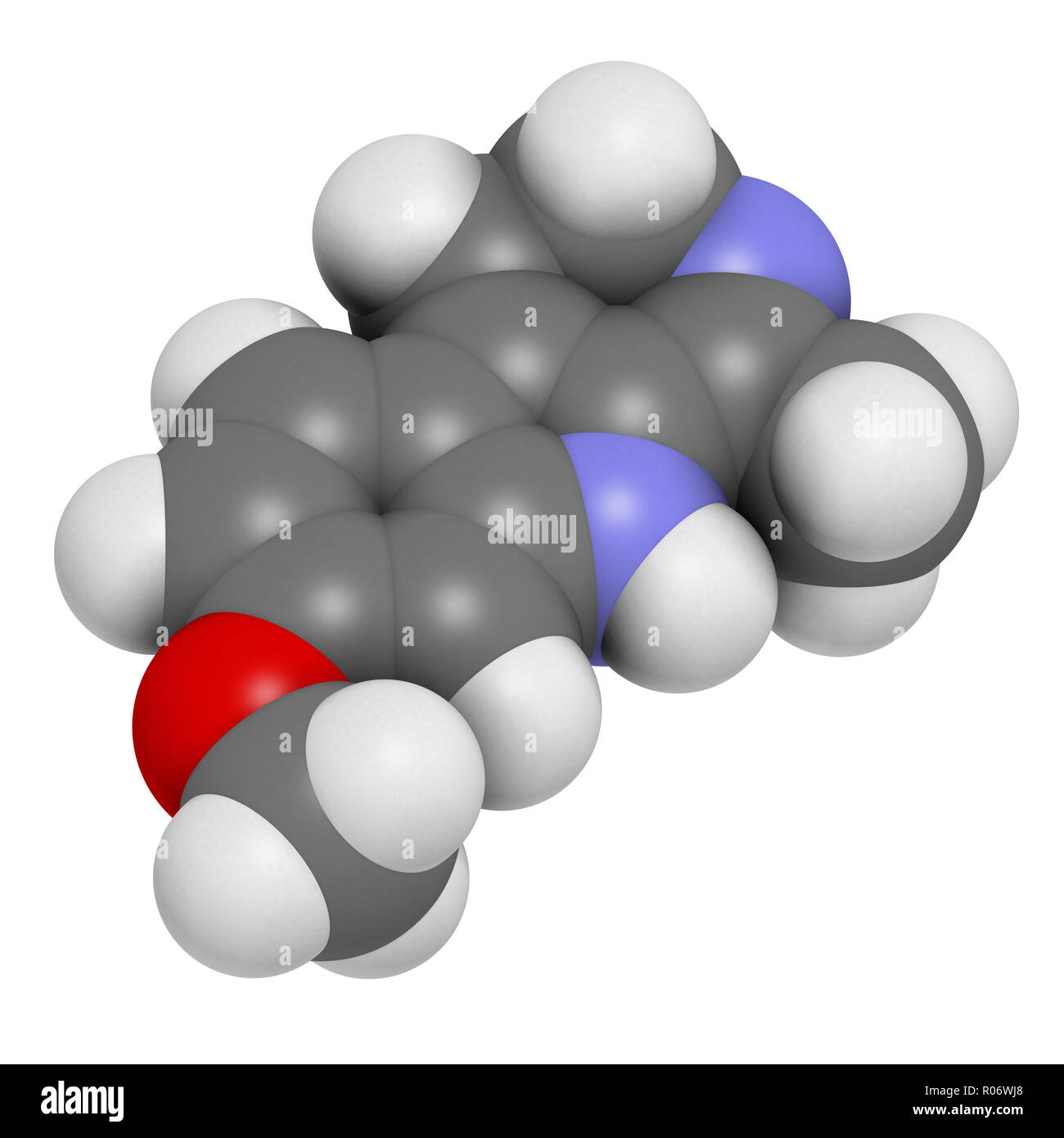 Harmaline indole alkaloid molecule. Found in Syrian rue (Peganum ...