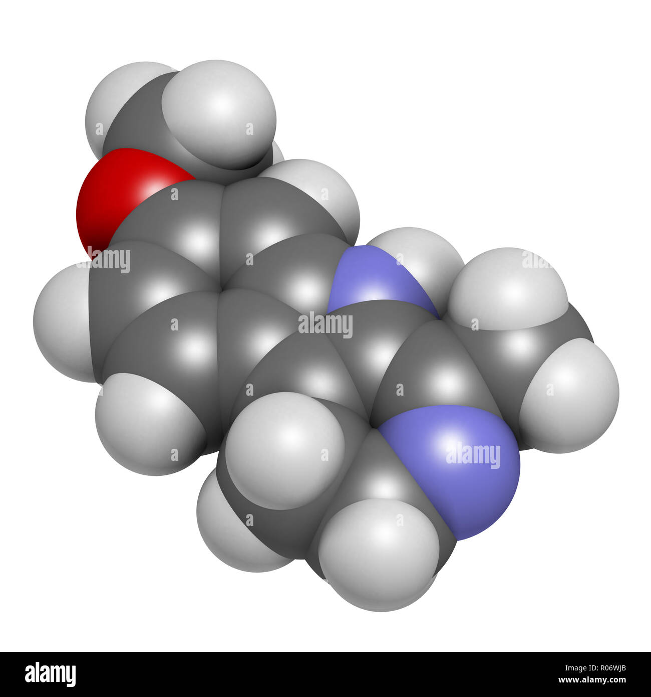 Harmaline indole alkaloid molecule. Found in Syrian rue (Peganum ...