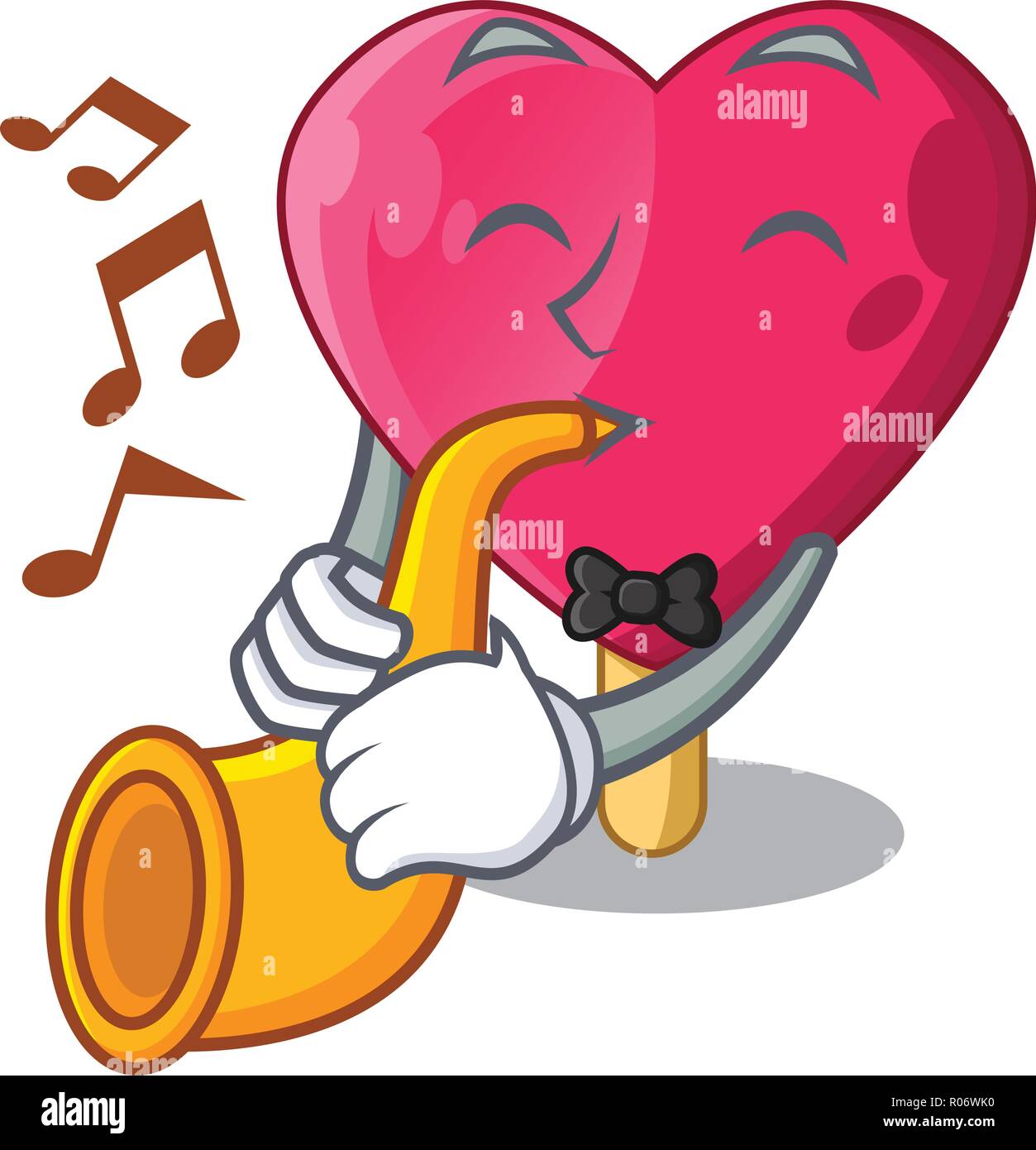 With trumpet heart shaped ice cream the cartoon Stock Vector Image ...