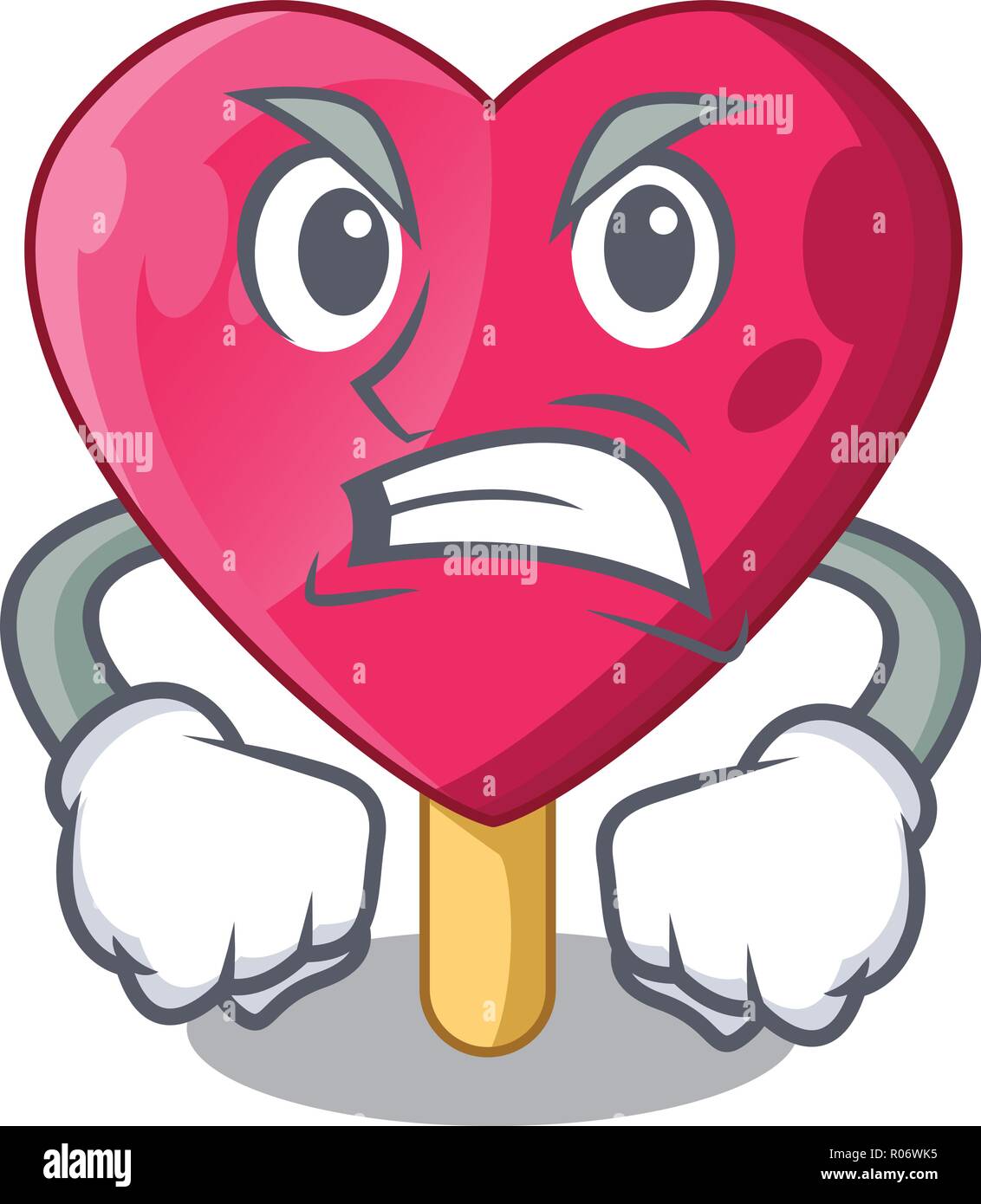 Angry heart shaped ice cream the cartoon Stock Vector Image & Art - Alamy