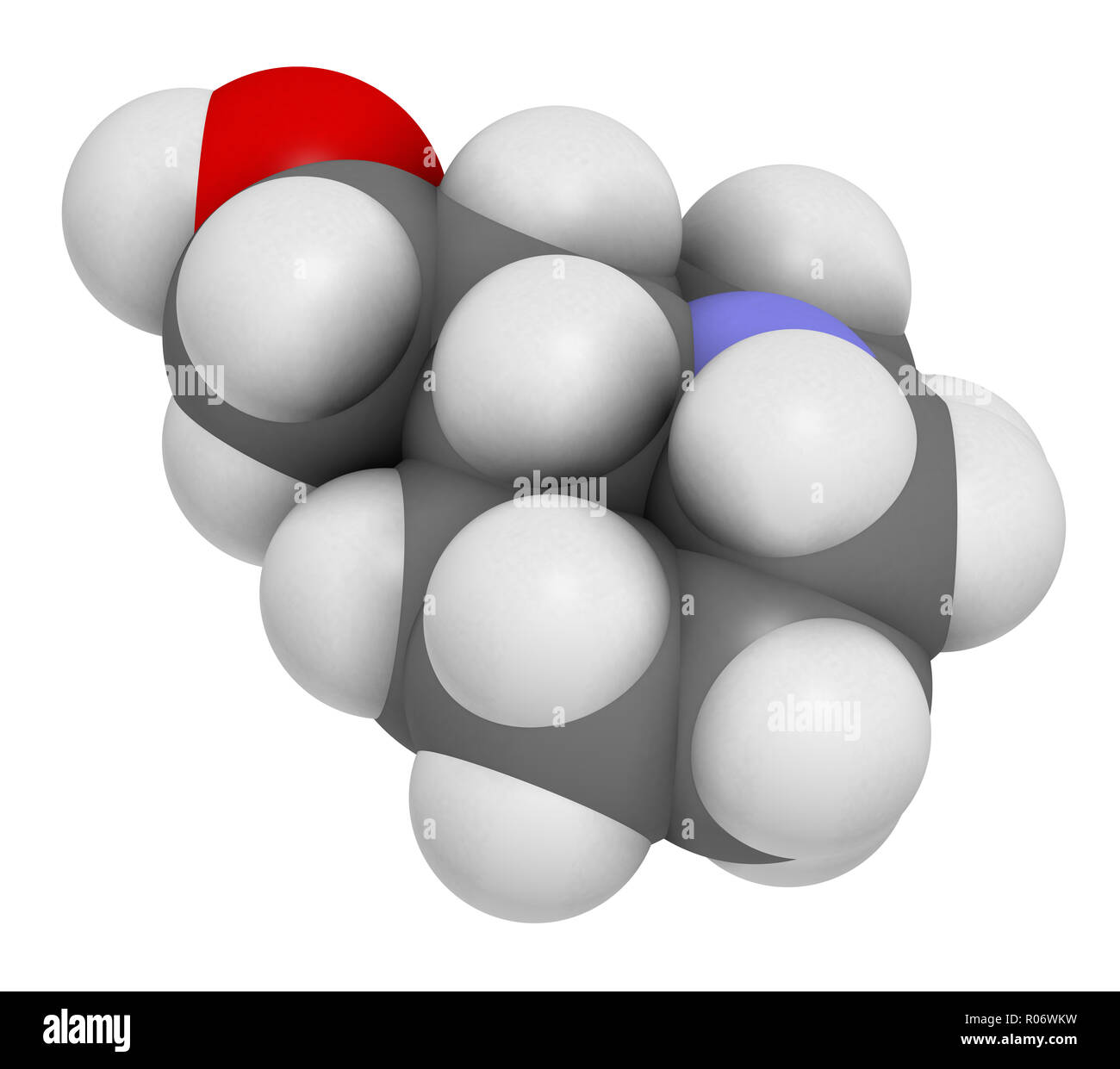 lupinine lupin alkaloid molecule. 3D rendering. Atoms are represented ...