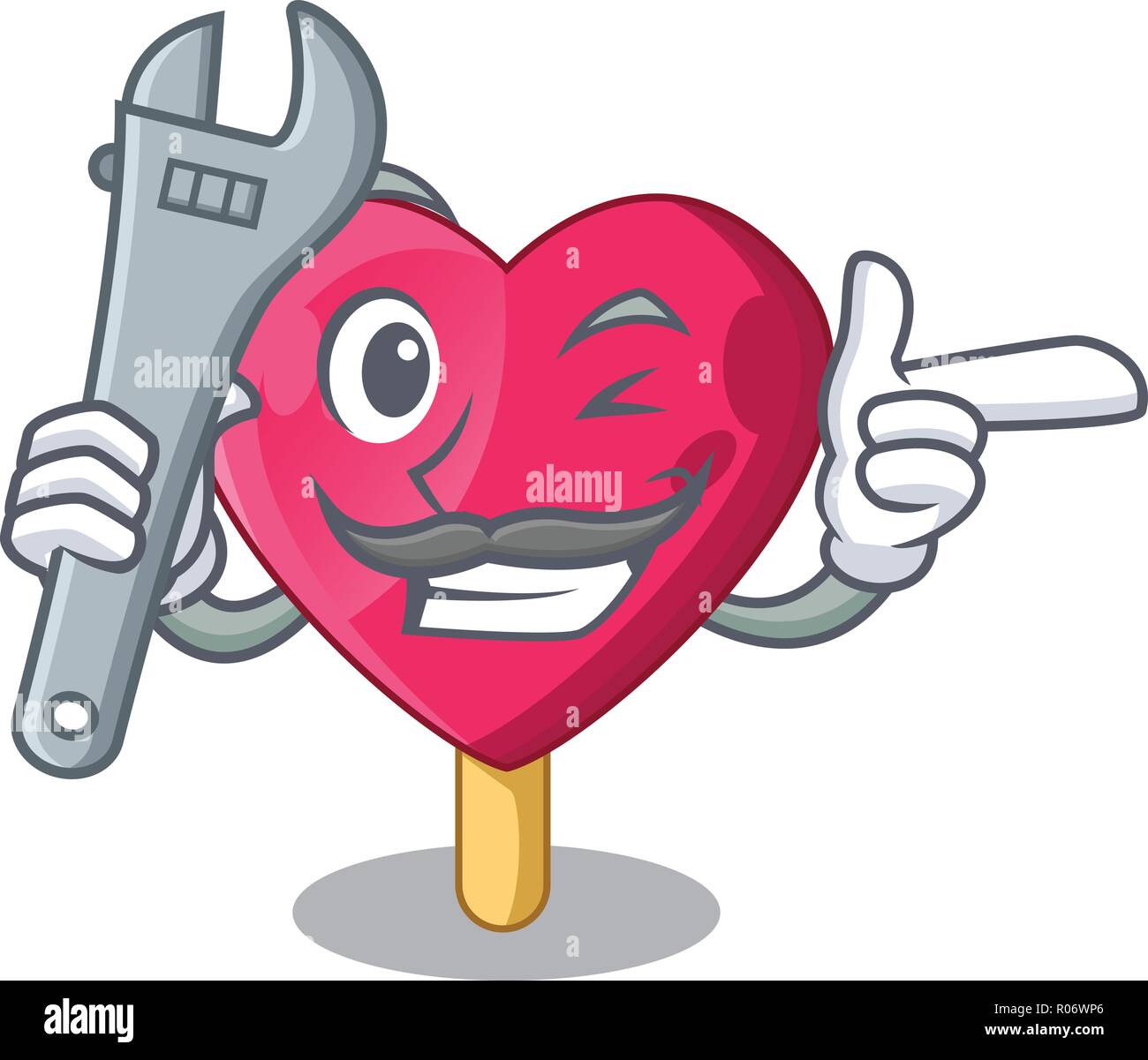 Mechanic the shaped heart ice cream mascot Stock Vector Image & Art - Alamy