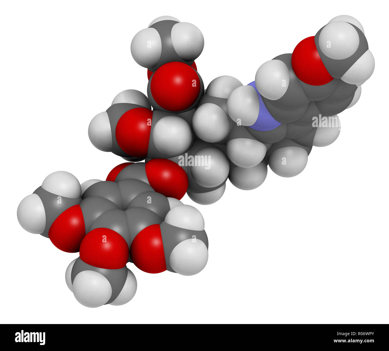 Reserpine alkaloid molecule. Isolated from Rauwolfia serpentina (Indian ...