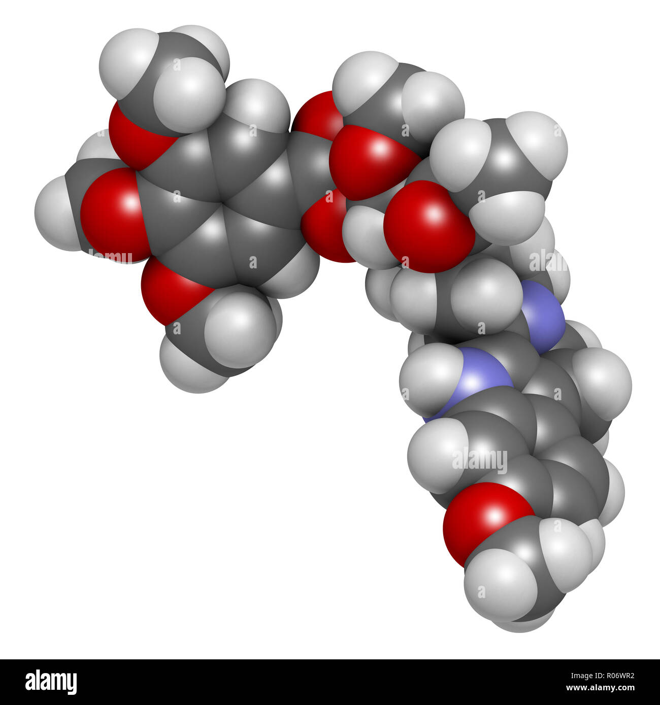 Reserpine alkaloid molecule. Isolated from Rauwolfia serpentina (Indian ...