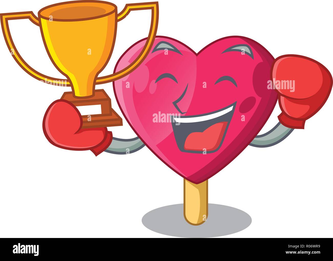 Boxing winner the shaped heart ice cream mascot Stock Vector Image ...