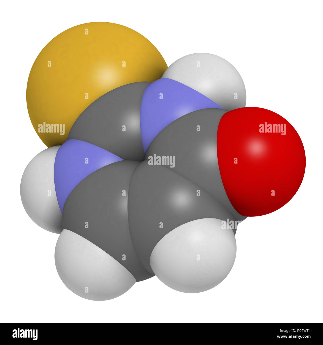Thiouracil drug molecule. Obsolete drug molecule, previously used in ...