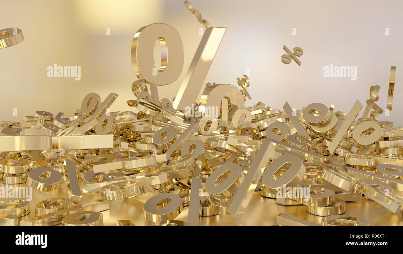 3D rendering of signs percent, falling into a heap. Volumetric signs ...