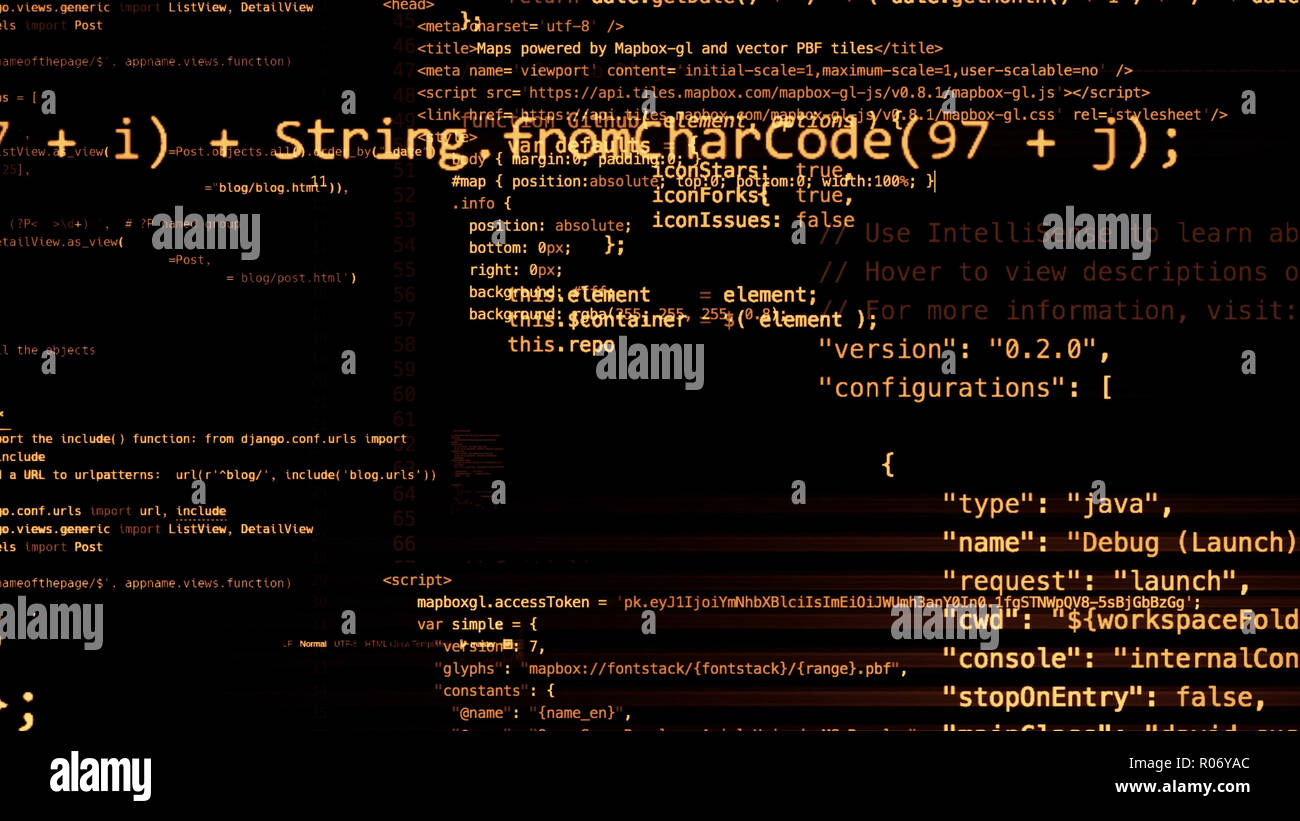 3D-rendering abstract blocks of code that are in the virtual space ...