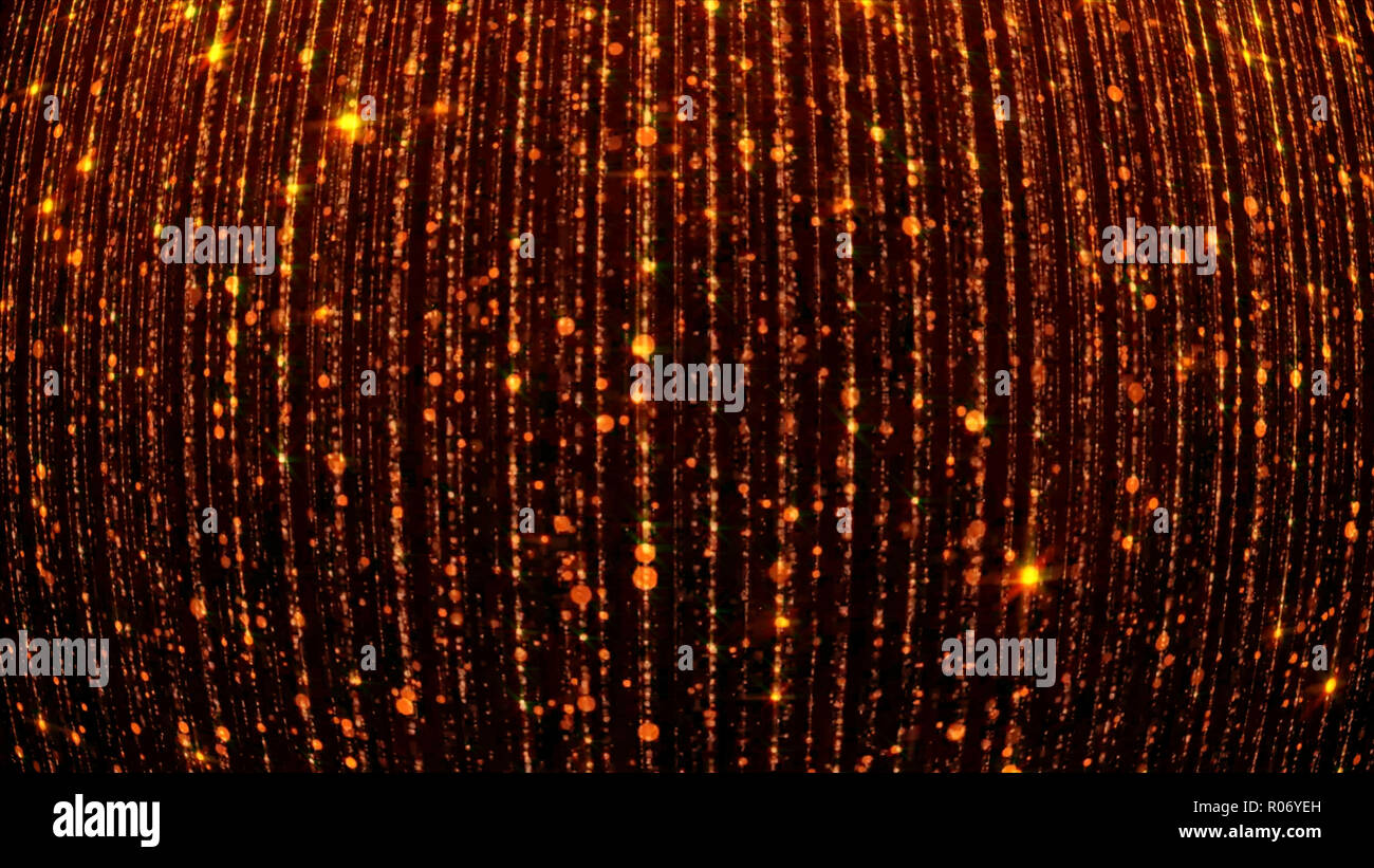 3D rendering of abstract falling bright particles. Glamorous rain for ...