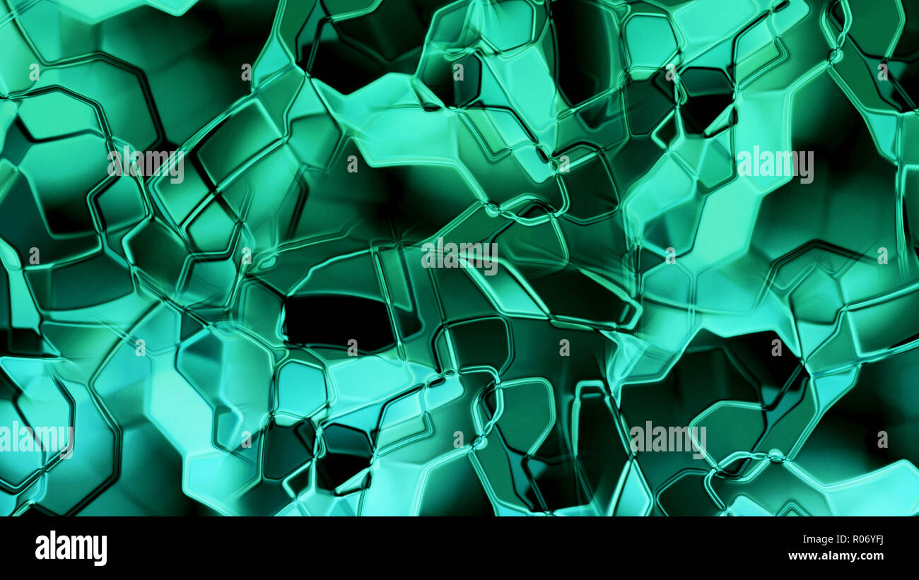 3D rendering of liquid metallic background showing refraction and ...