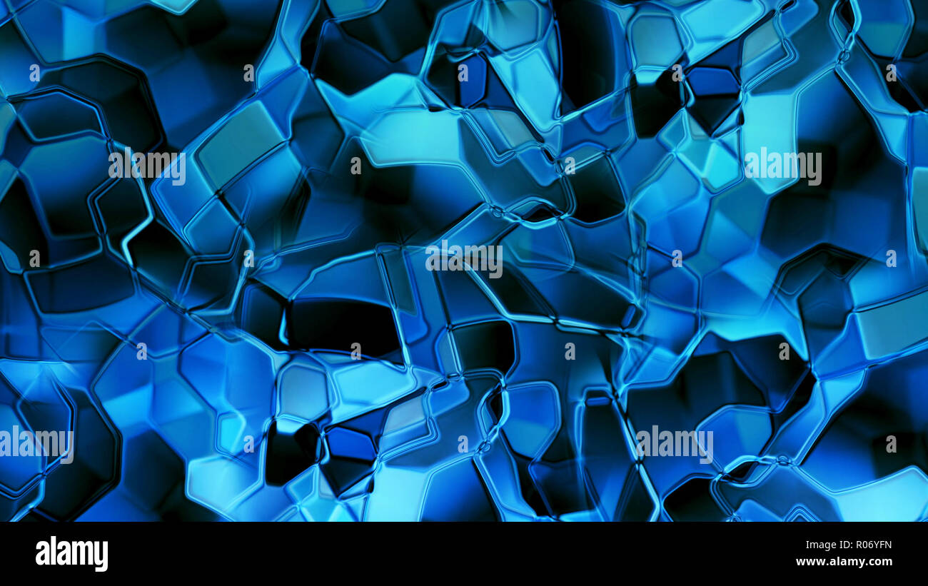 3D rendering of liquid metallic background showing refraction and ...