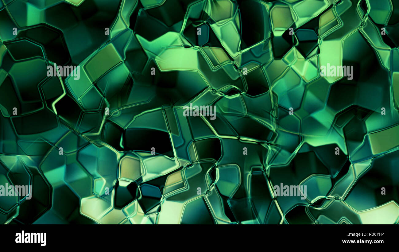 3D rendering of liquid metallic background showing refraction and ...
