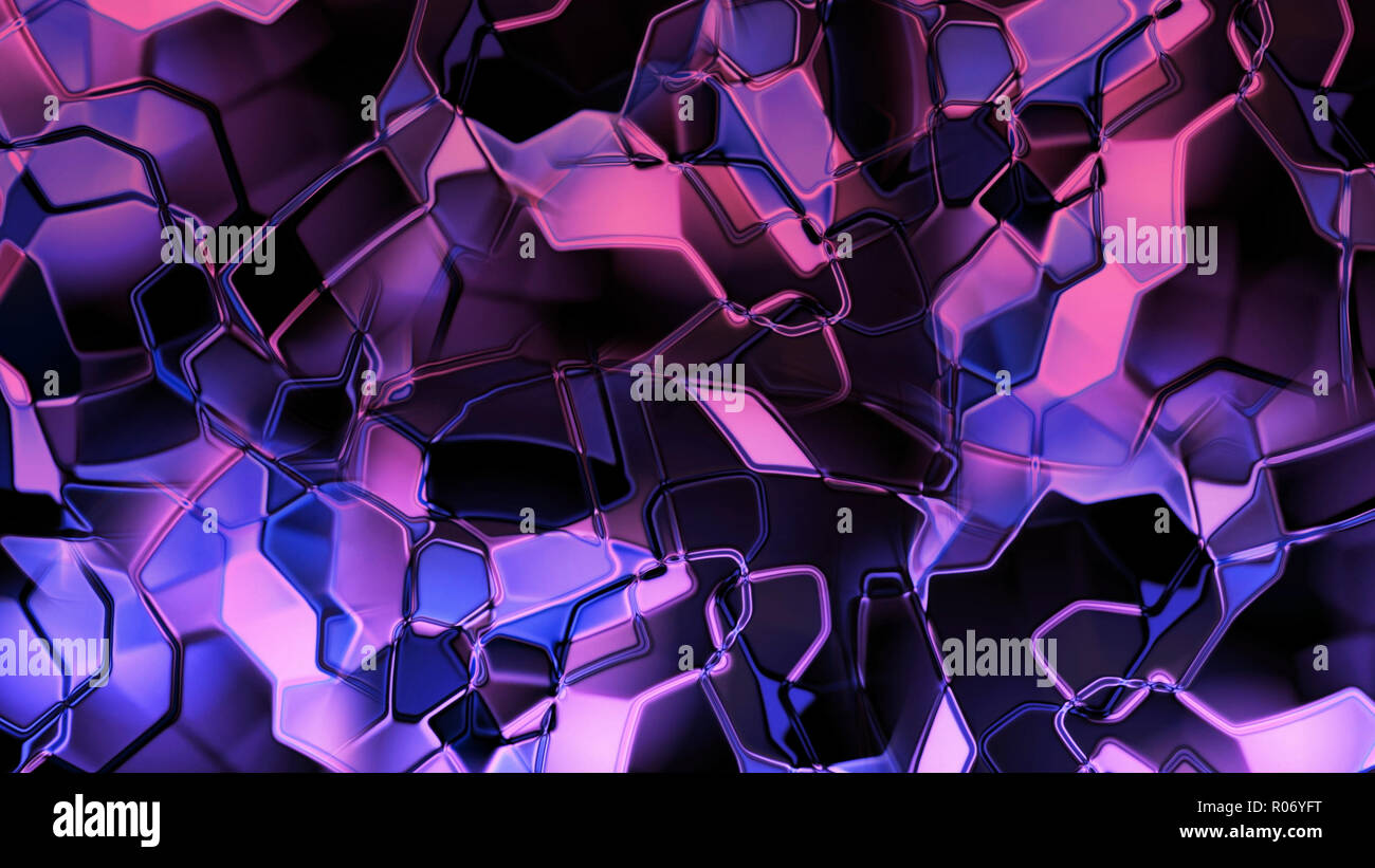 3D rendering of liquid metallic background showing refraction and ...