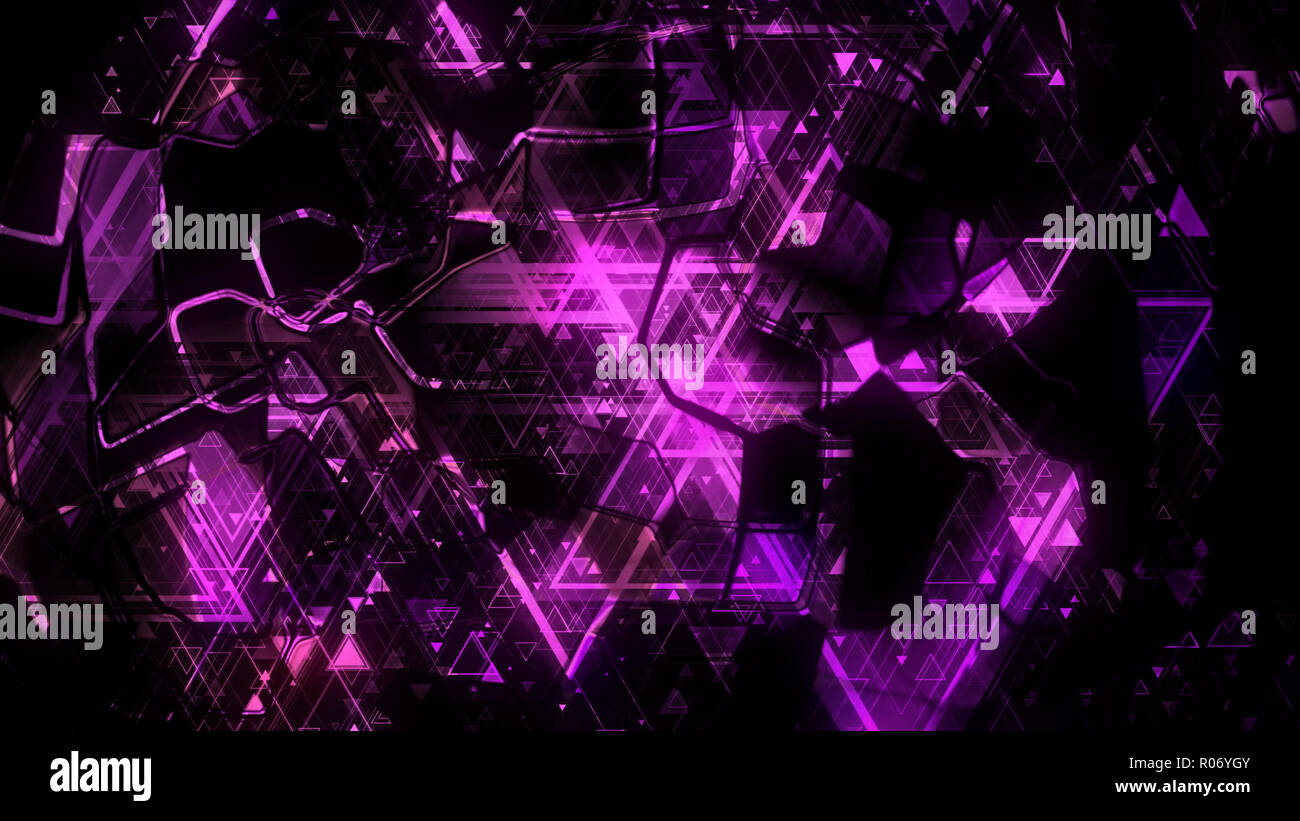 3d Rendering Of Abstract Geometric Background Colorful Luminous Geometric Shapes Form A
