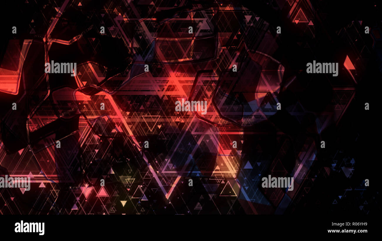 3d Rendering Of Abstract Geometric Background Colorful Luminous Geometric Shapes Form A