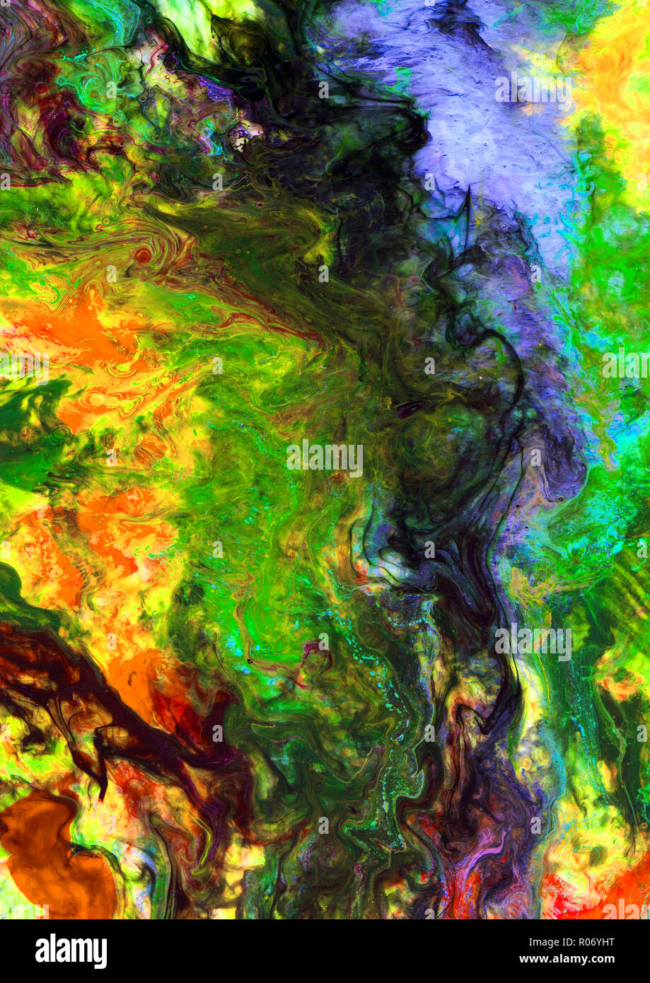 The mixed colourful ink brush design paper background Stock Photo - Alamy