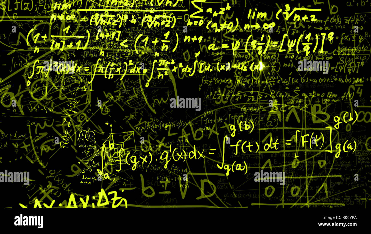 3D rendering abstract blocks of mathematical formulas that are in the ...