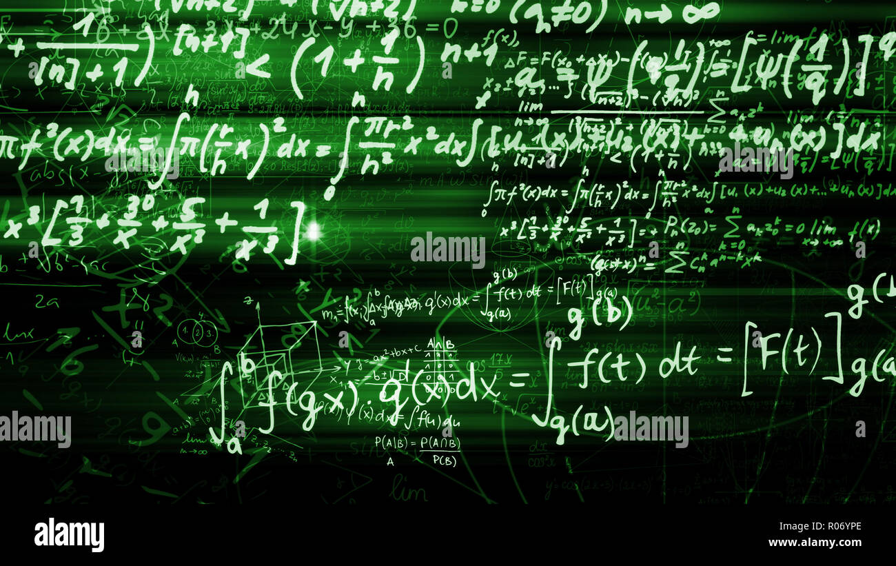 3D rendering abstract blocks of mathematical formulas that are in the ...