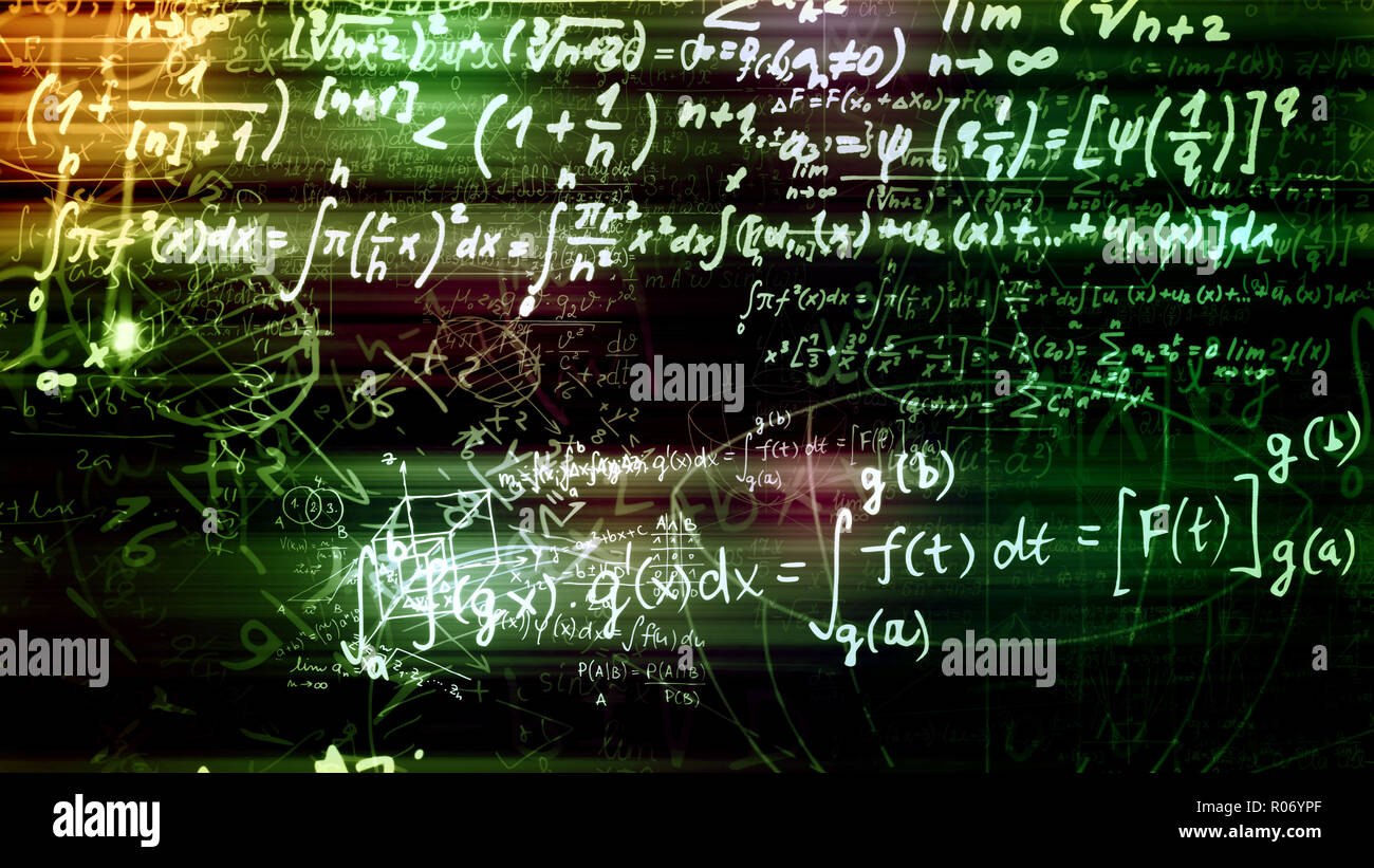 3D rendering abstract blocks of mathematical formulas that are in the ...