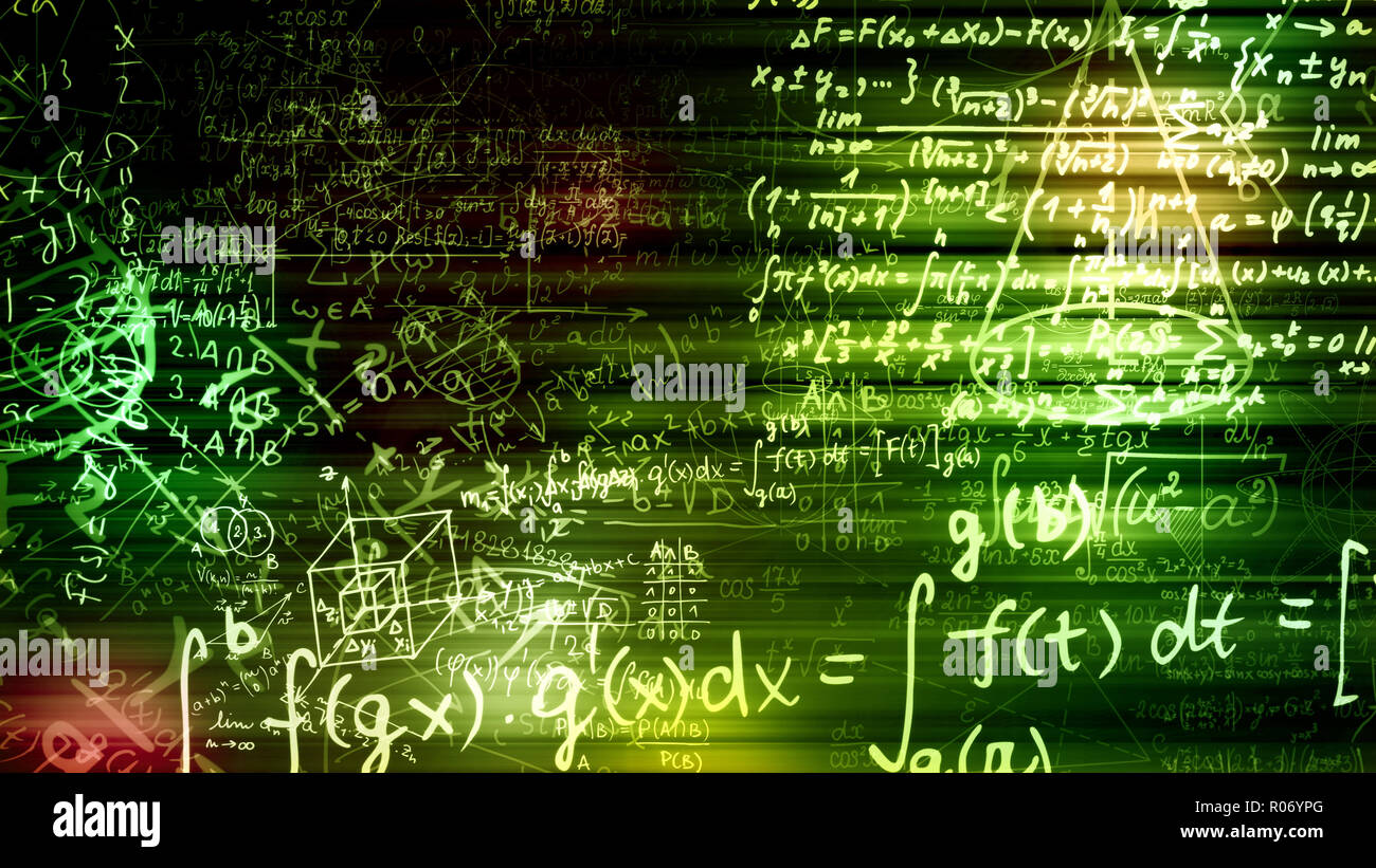 3D rendering abstract blocks of mathematical formulas that are in the ...