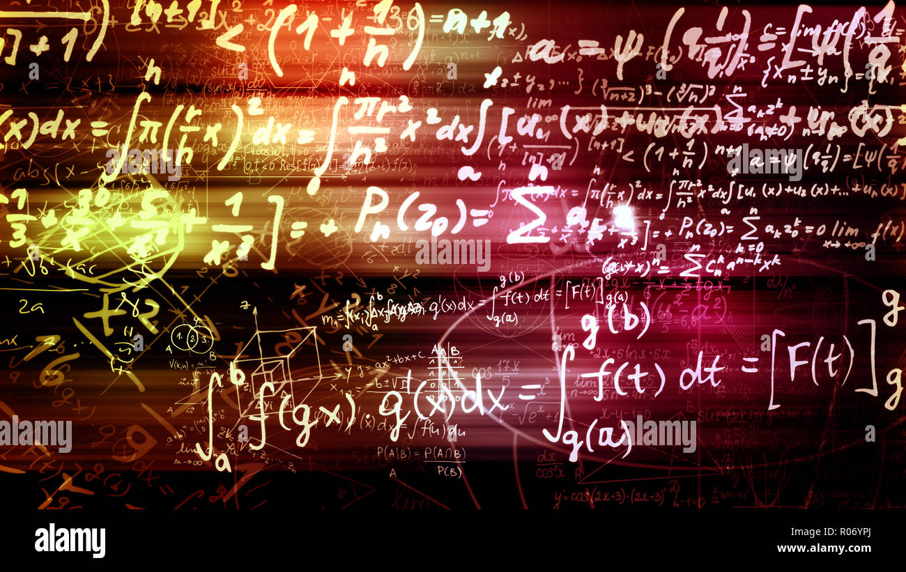 3D rendering abstract blocks of mathematical formulas that are in the ...