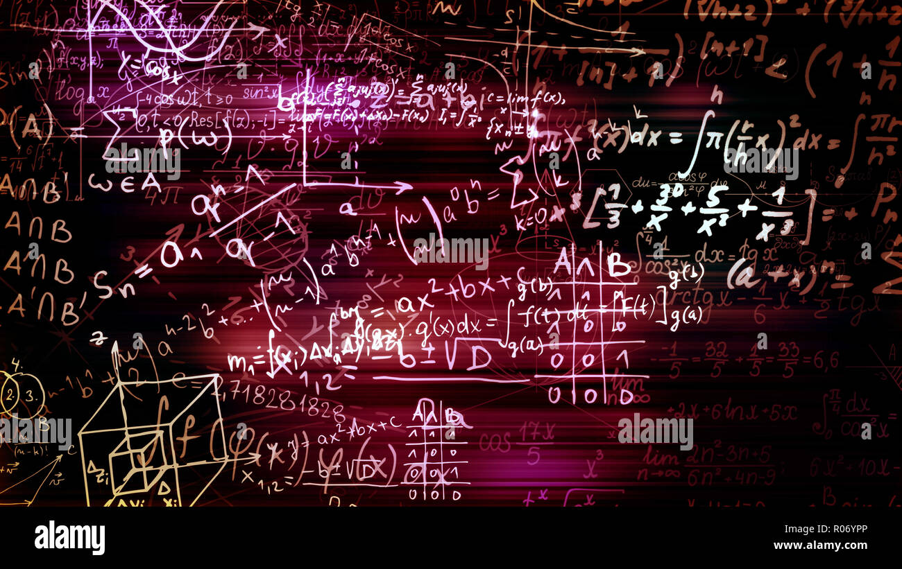3D rendering abstract blocks of mathematical formulas that are in the ...
