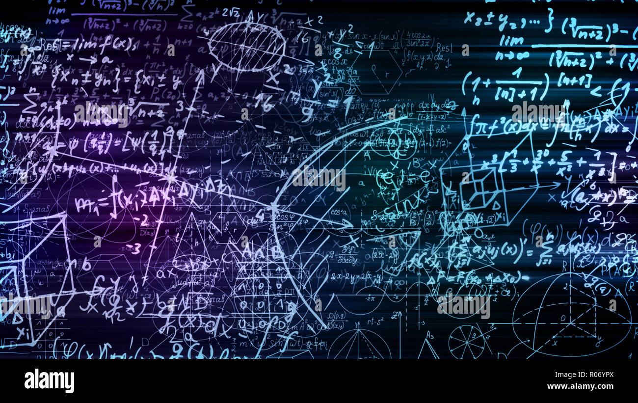 3D rendering abstract blocks of mathematical formulas that are in the ...