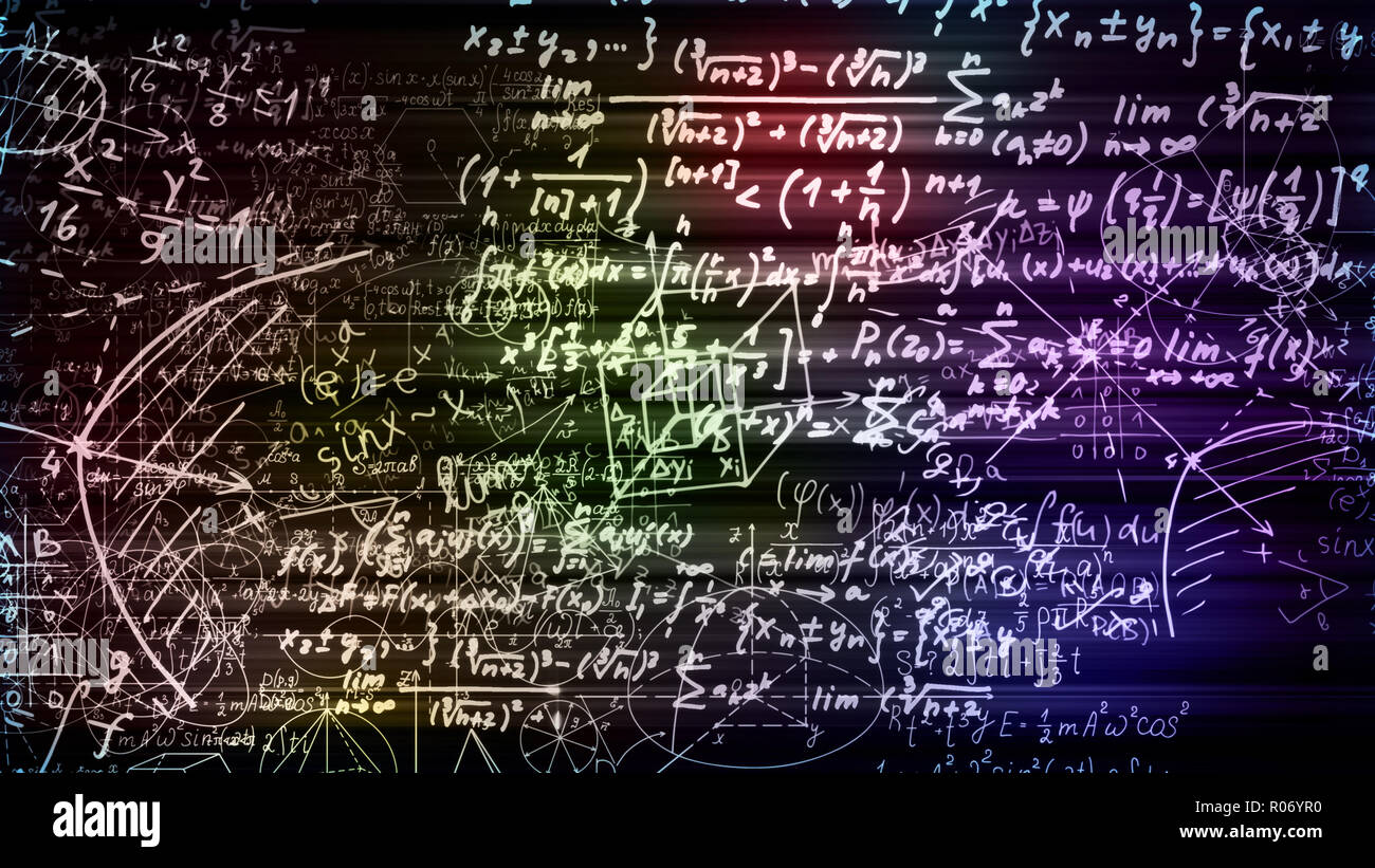 3D rendering abstract blocks of mathematical formulas that are in the ...