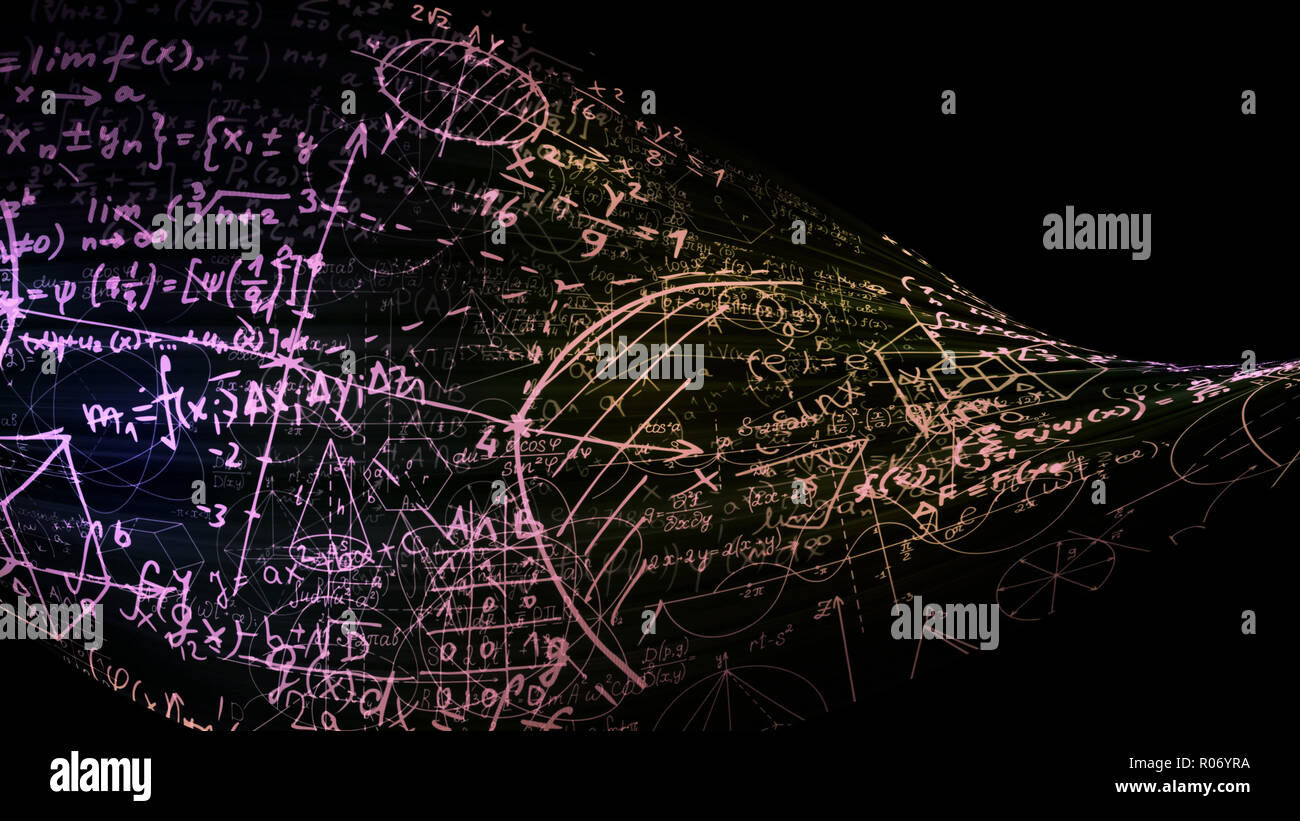 3D rendering abstract mathematical formulas in the virtual space ...