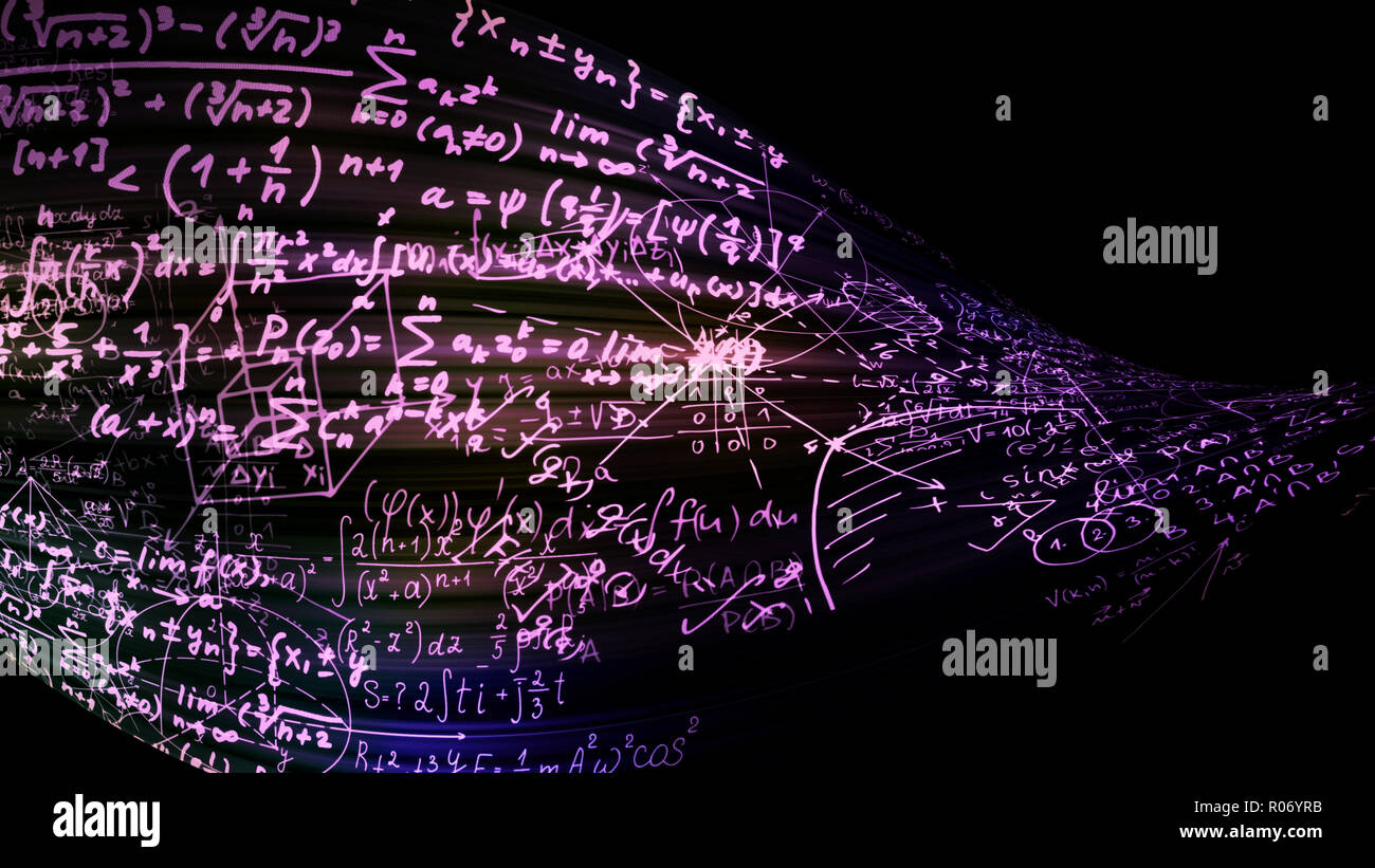 3D rendering abstract mathematical formulas in the virtual space ...