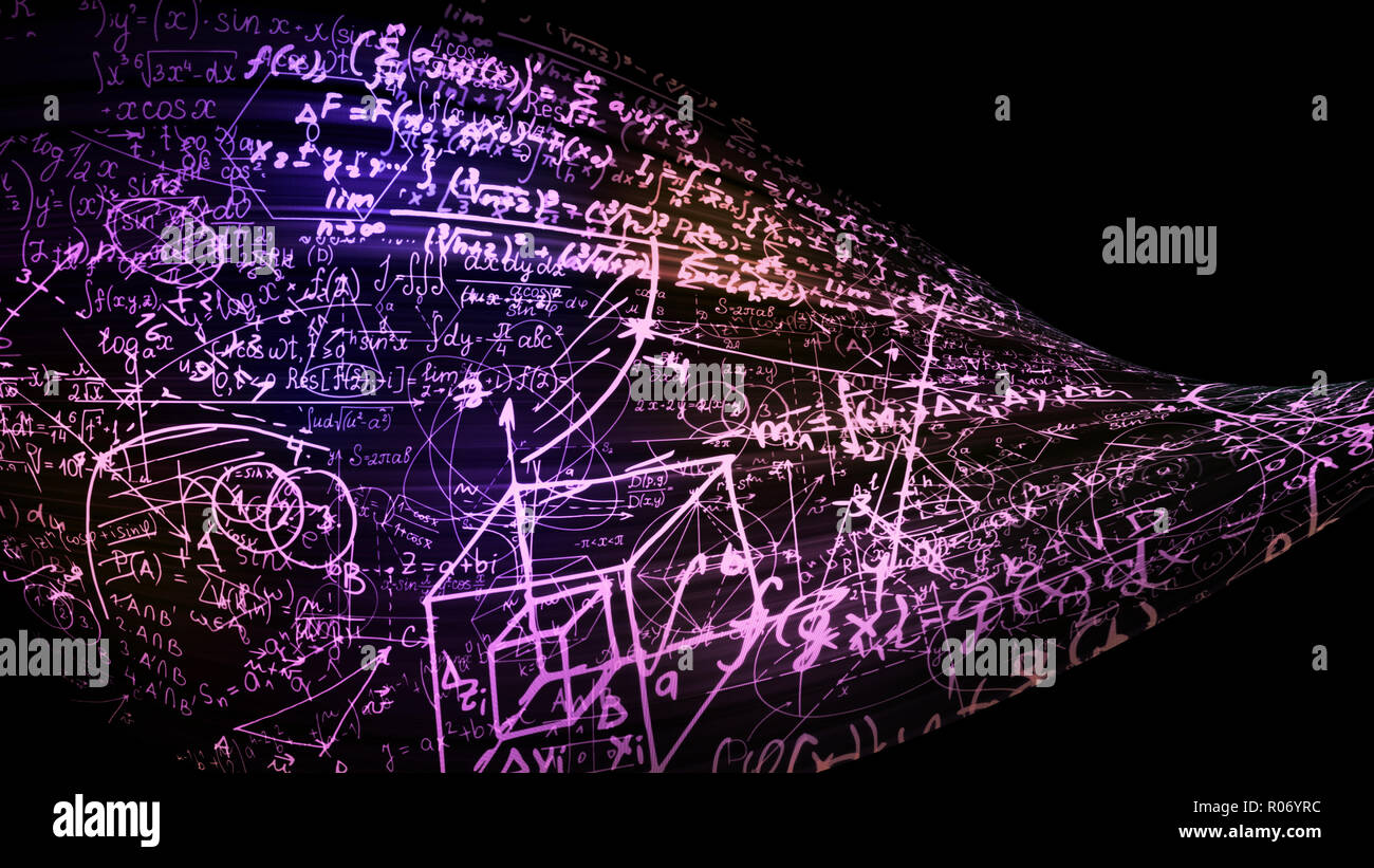 3D rendering abstract mathematical formulas in the virtual space ...