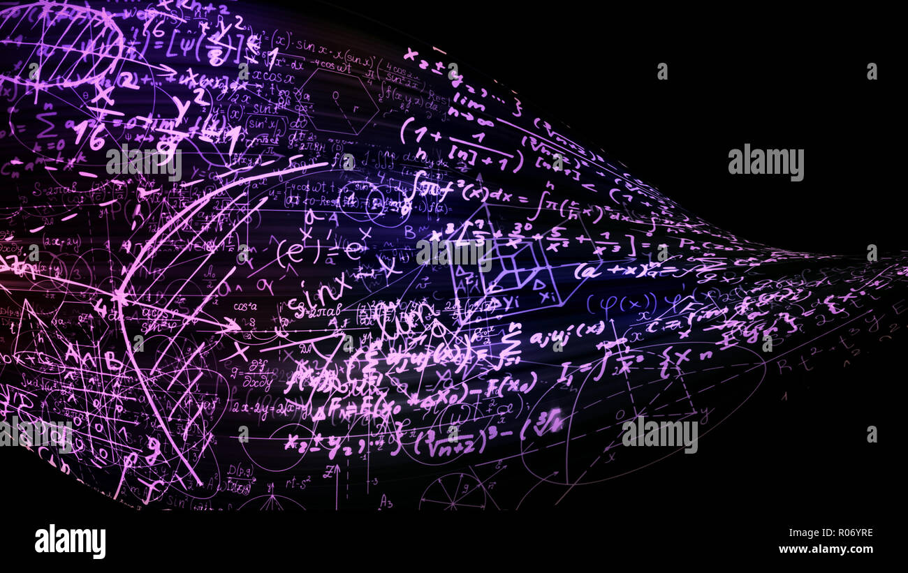 3D rendering abstract mathematical formulas in the virtual space ...