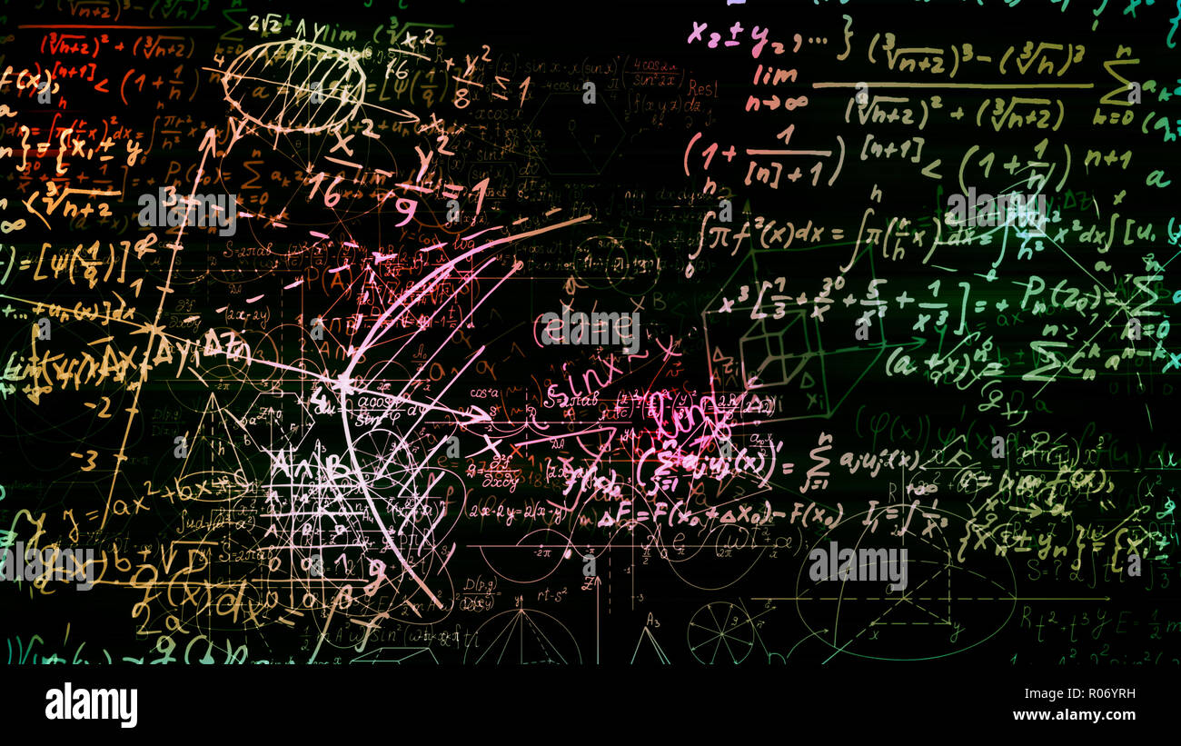 3D rendering abstract blocks of mathematical formulas that are in the ...
