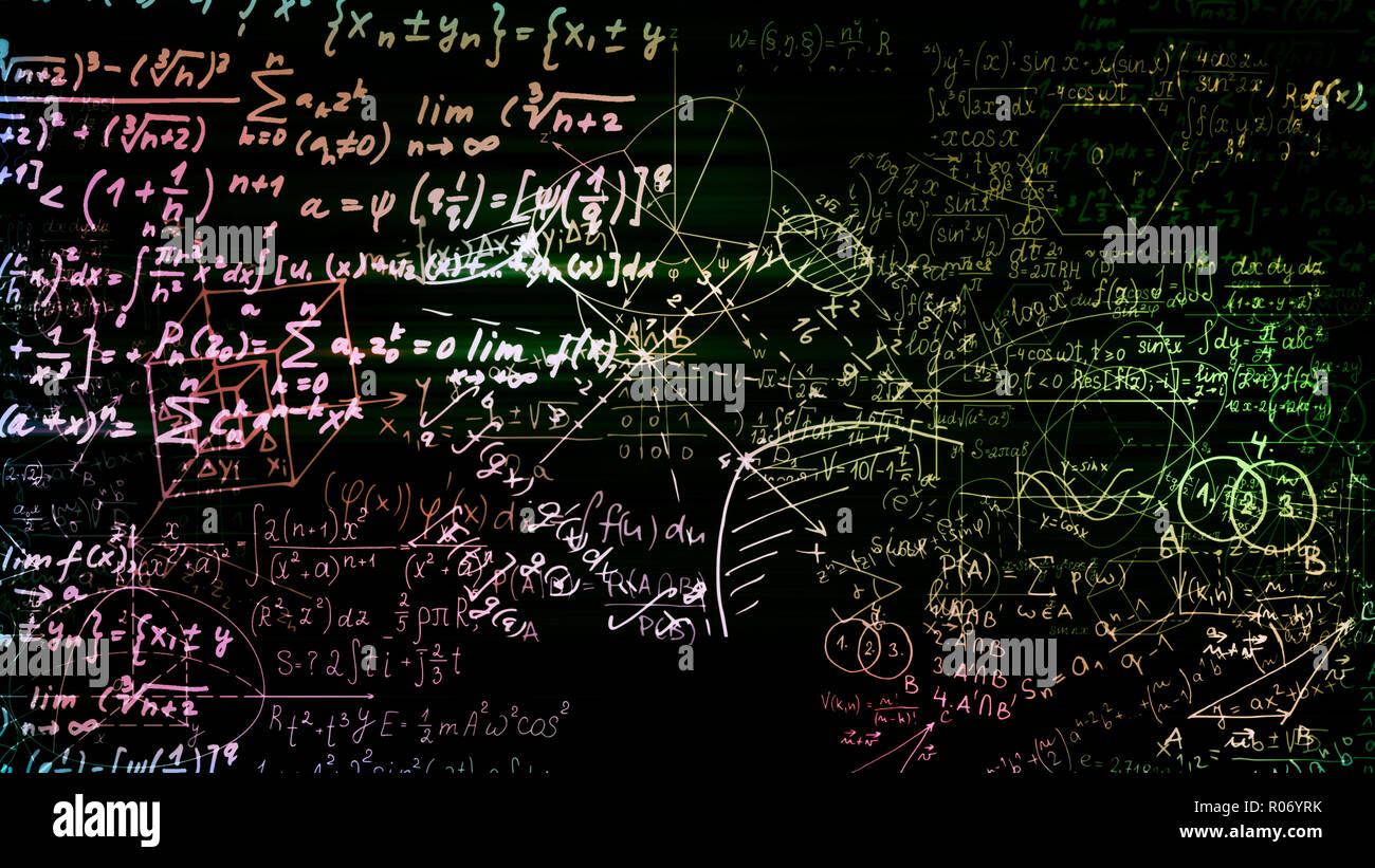 3D rendering abstract blocks of mathematical formulas that are in the ...