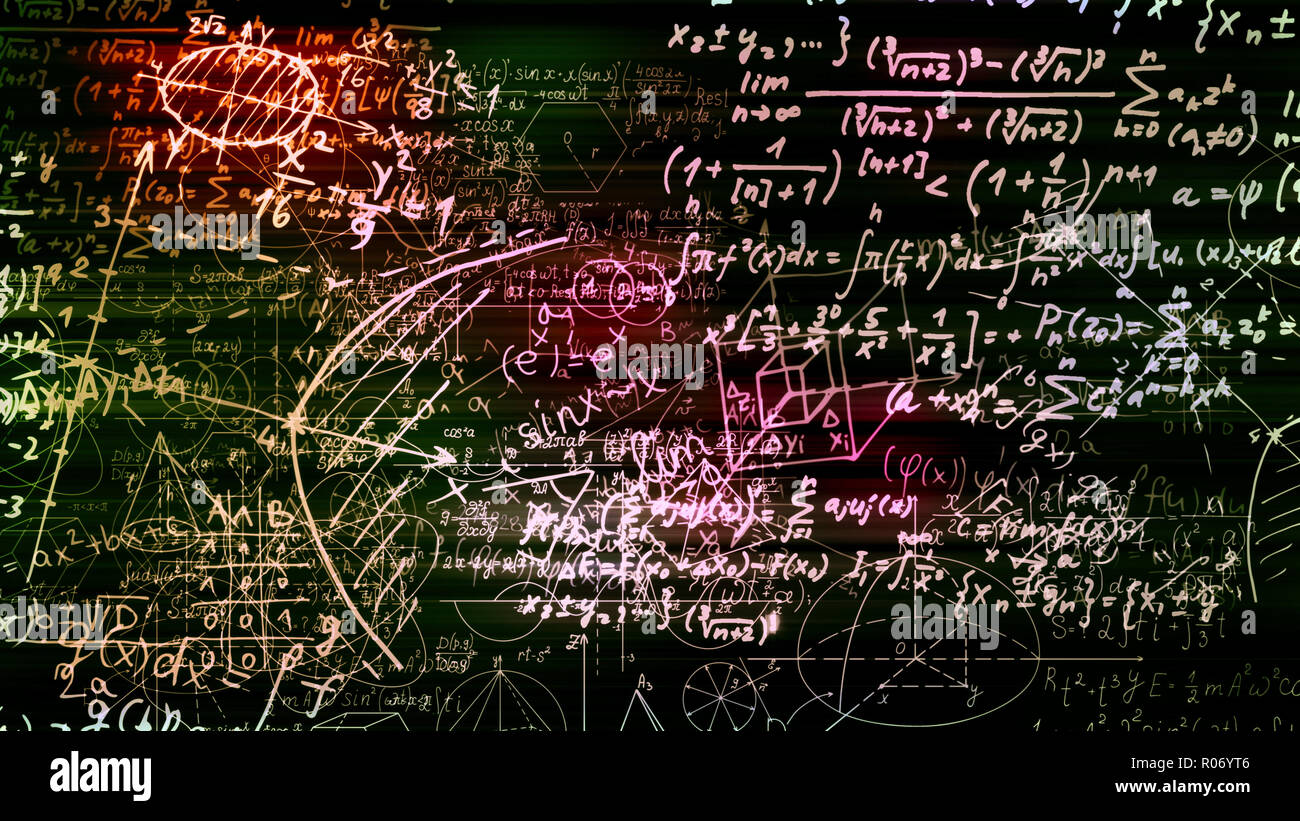 3D rendering abstract blocks of mathematical formulas that are in the ...
