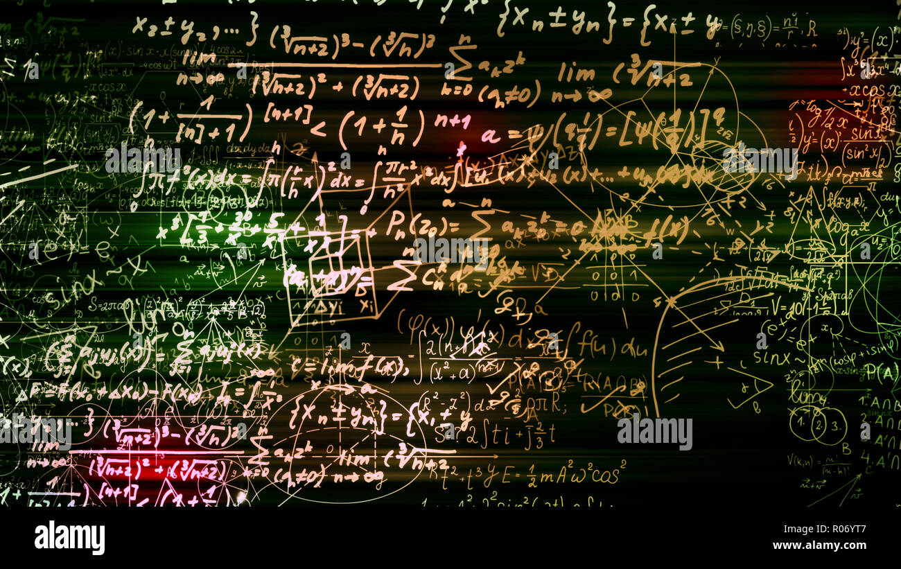 3D rendering abstract blocks of mathematical formulas that are in the ...