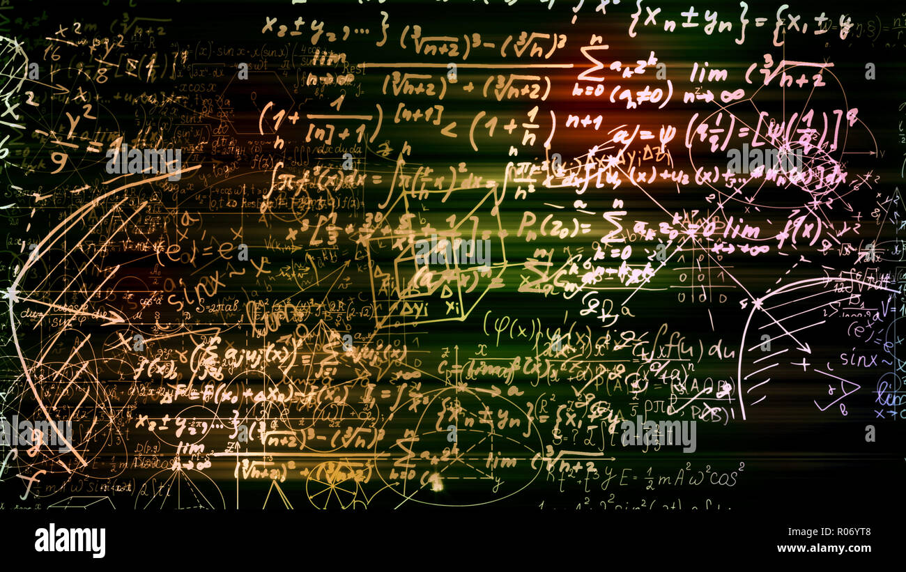 3D rendering abstract blocks of mathematical formulas that are in the ...