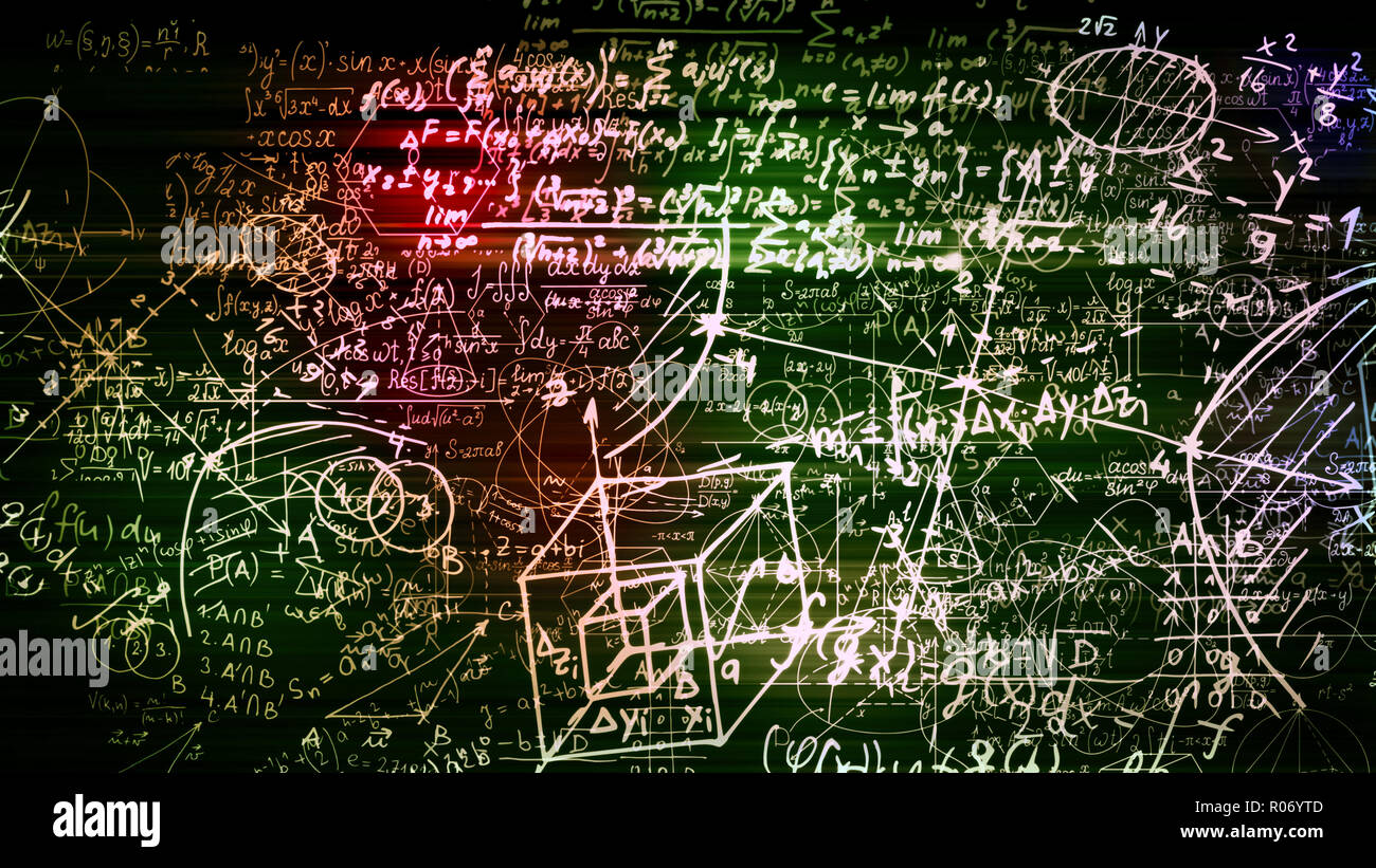 3D rendering abstract blocks of mathematical formulas that are in the ...