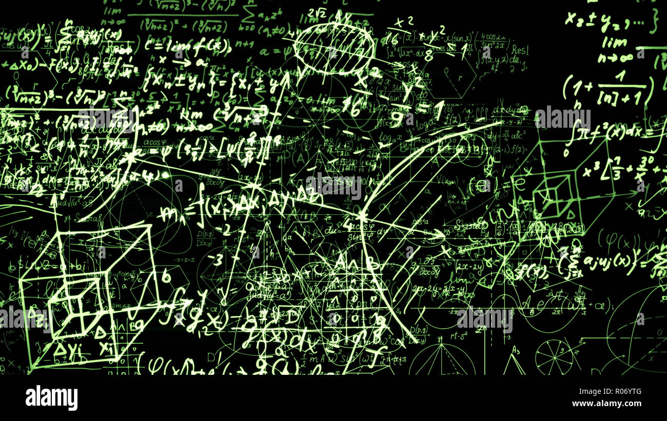3D rendering abstract blocks of mathematical formulas that are in the ...