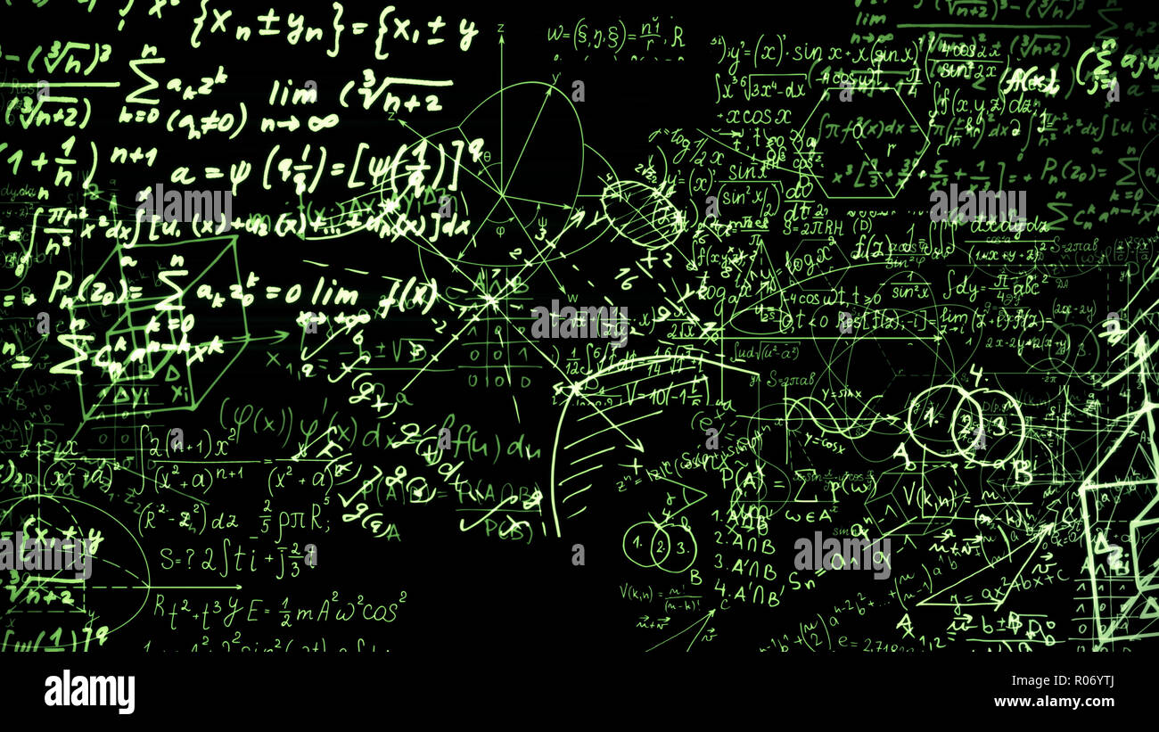 3D rendering abstract blocks of mathematical formulas that are in the ...