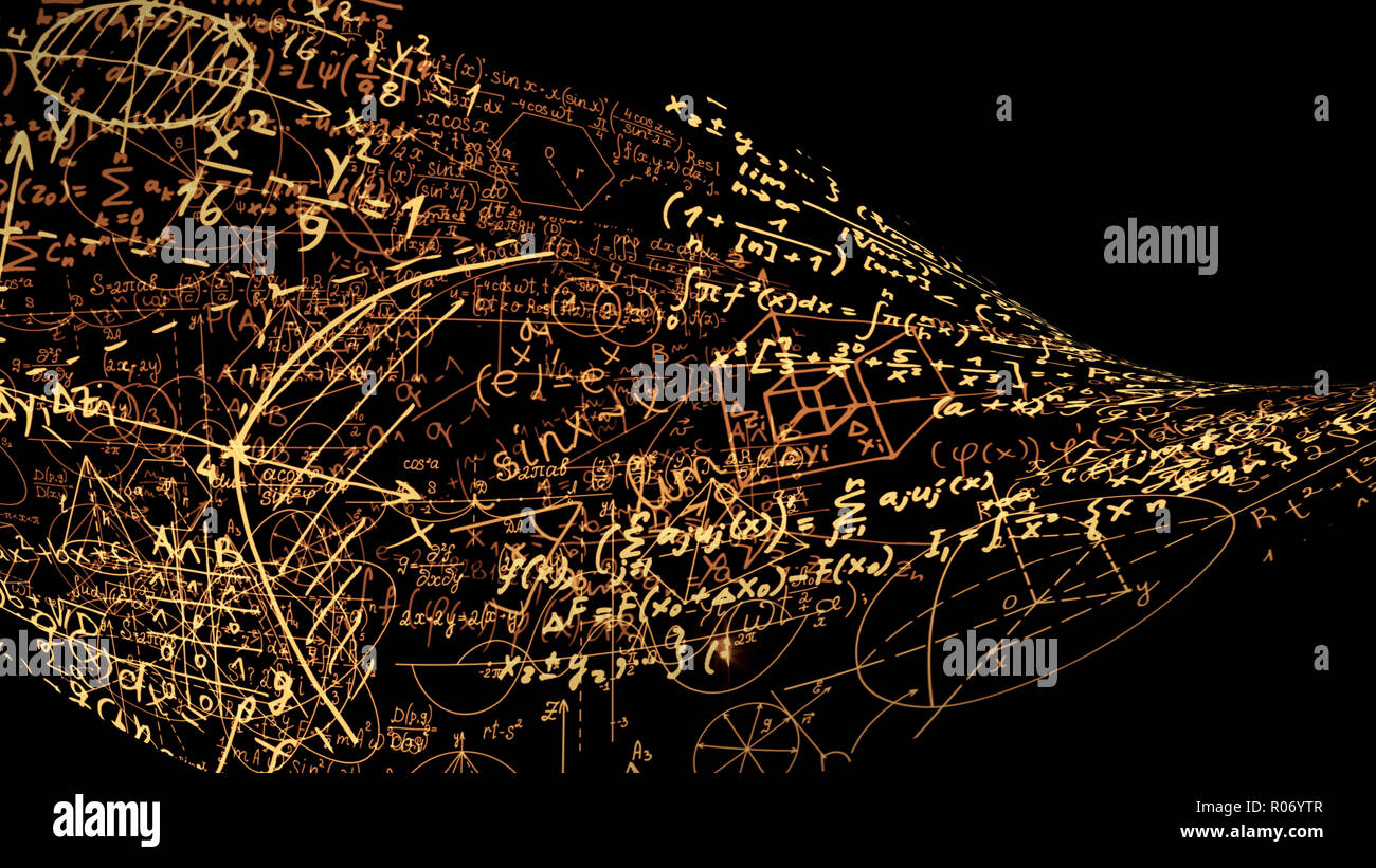 3D rendering abstract mathematical formulas in the virtual space ...