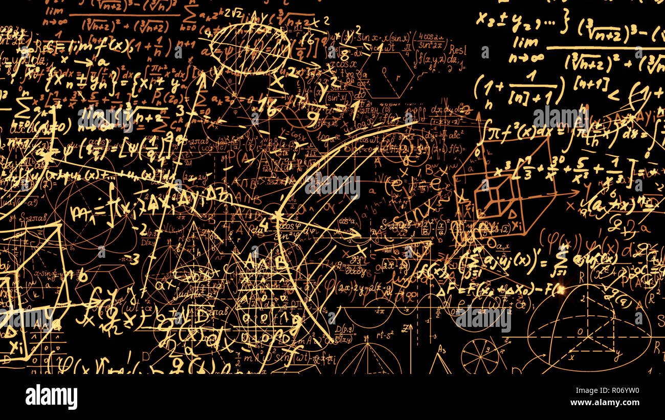 3D rendering abstract blocks of mathematical formulas that are in the ...