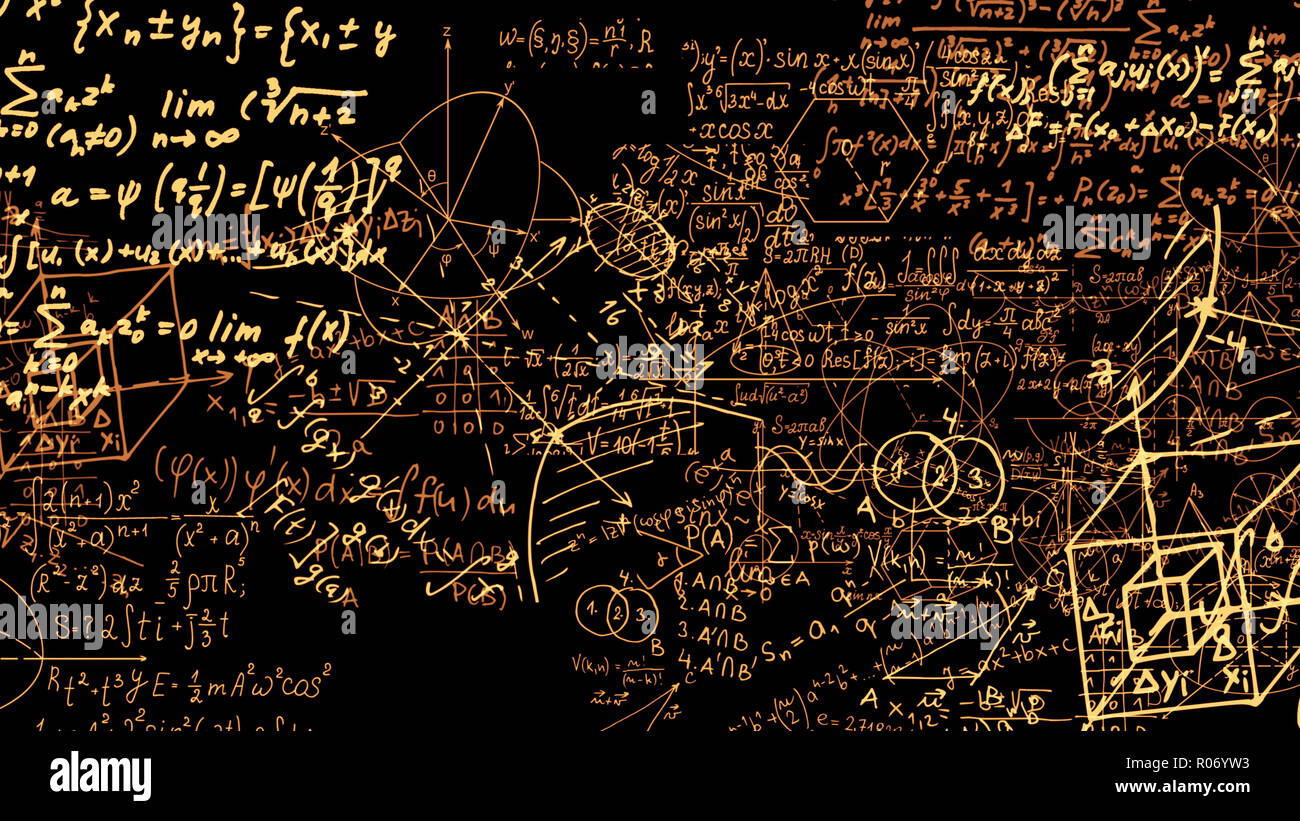 3D rendering abstract blocks of mathematical formulas that are in the ...