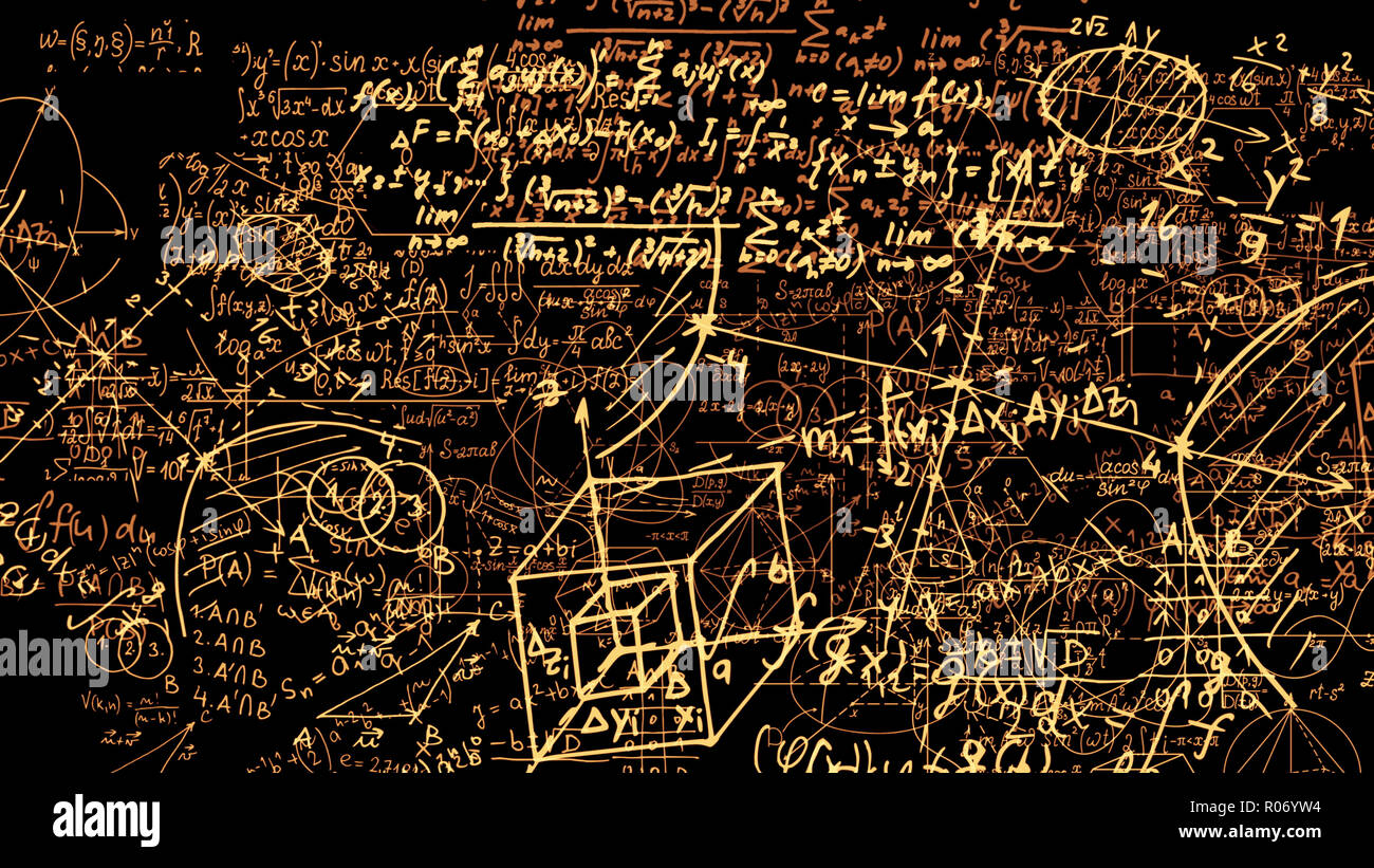 3D rendering abstract blocks of mathematical formulas that are in the ...