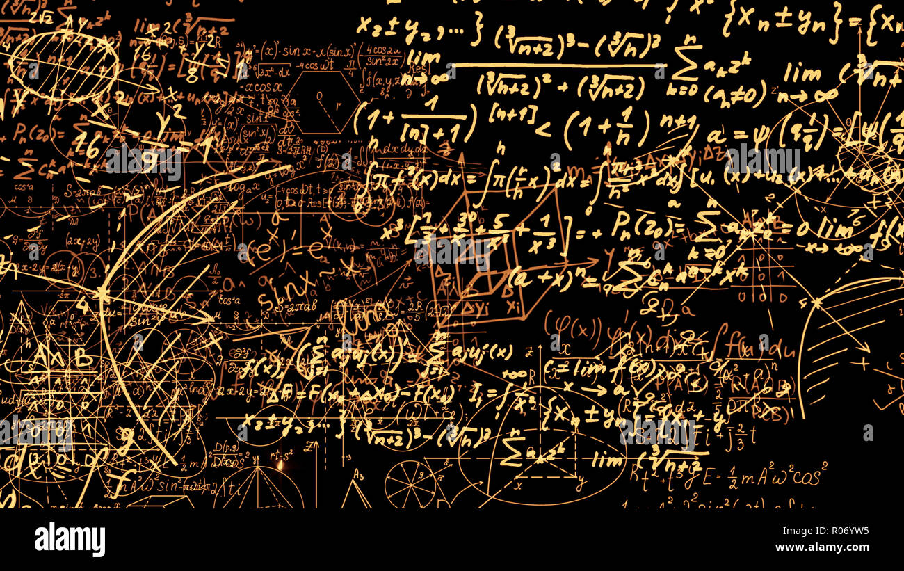 3D rendering abstract blocks of mathematical formulas that are in the ...