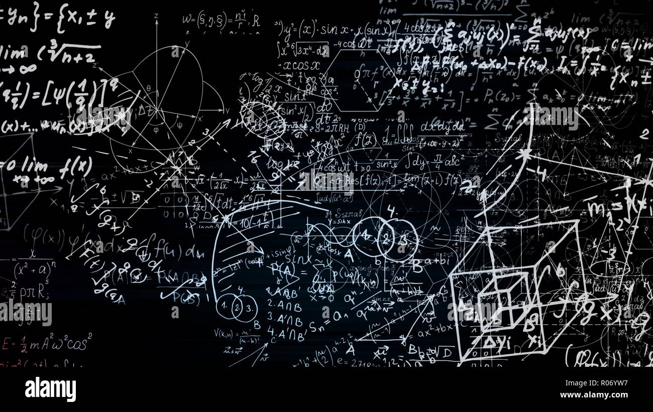 3D rendering abstract blocks of mathematical formulas that are in the ...
