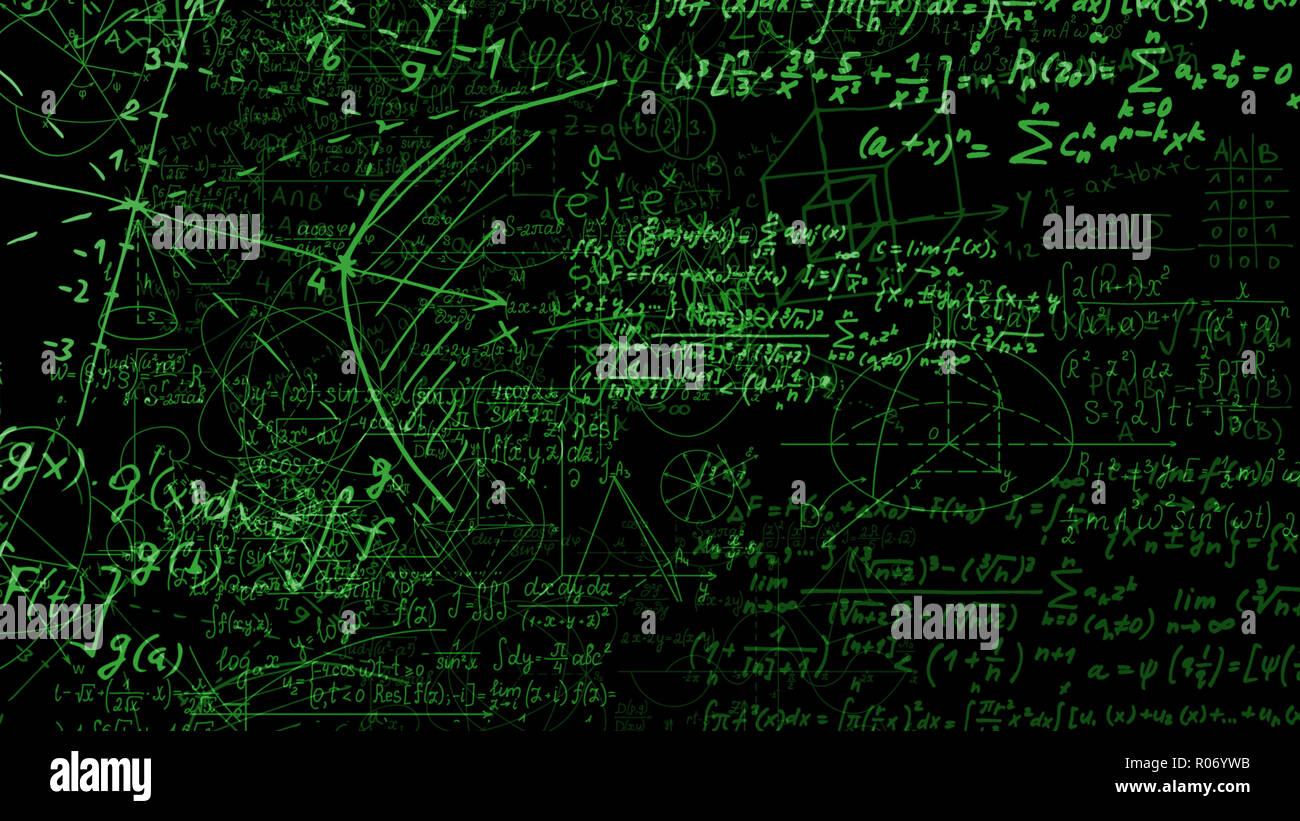 3D rendering abstract blocks of mathematical formulas that are in the ...
