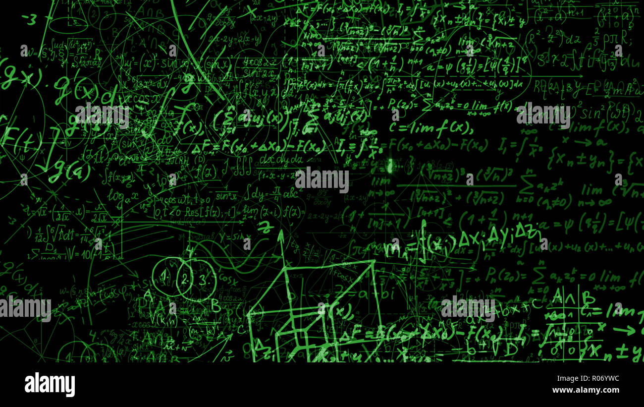 3D rendering abstract blocks of mathematical formulas that are in the ...